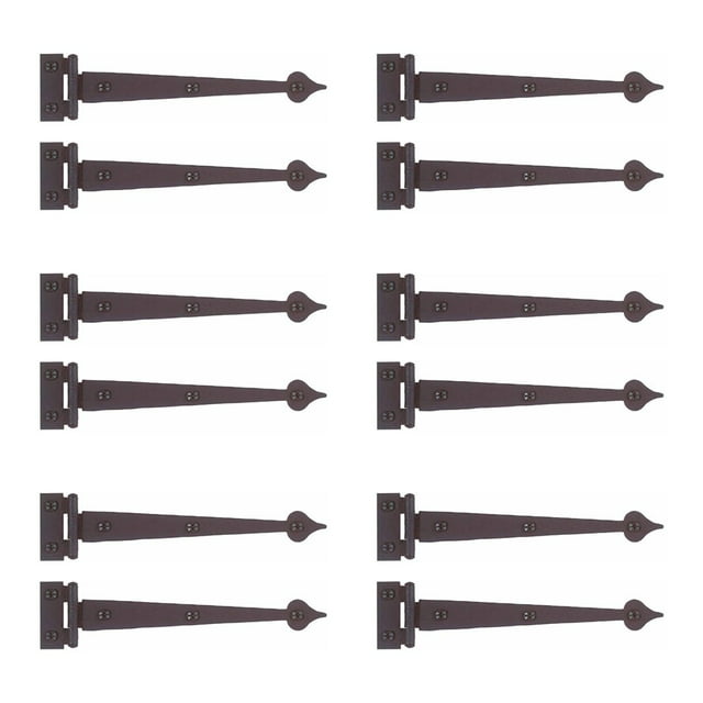 Renovators Supply Black Wrought Iron Strap Hinge Pair 7-3/8 in Spear ...