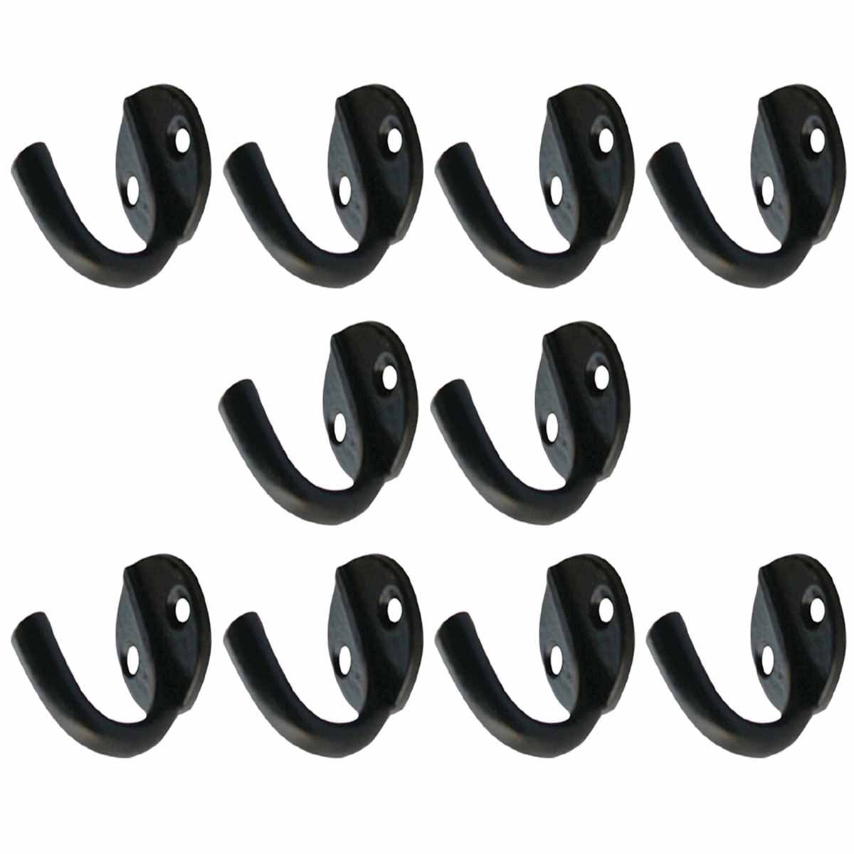 Renovators Supply Black Wrought Iron Wall Coat Hook Durable 1.6" L ...