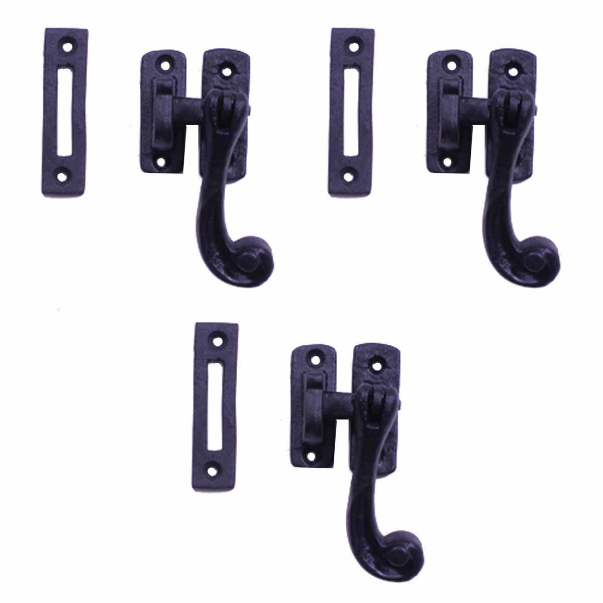 Renovators Supply Black Wrought Iron Window Sash Lock 3.75 in Window ...