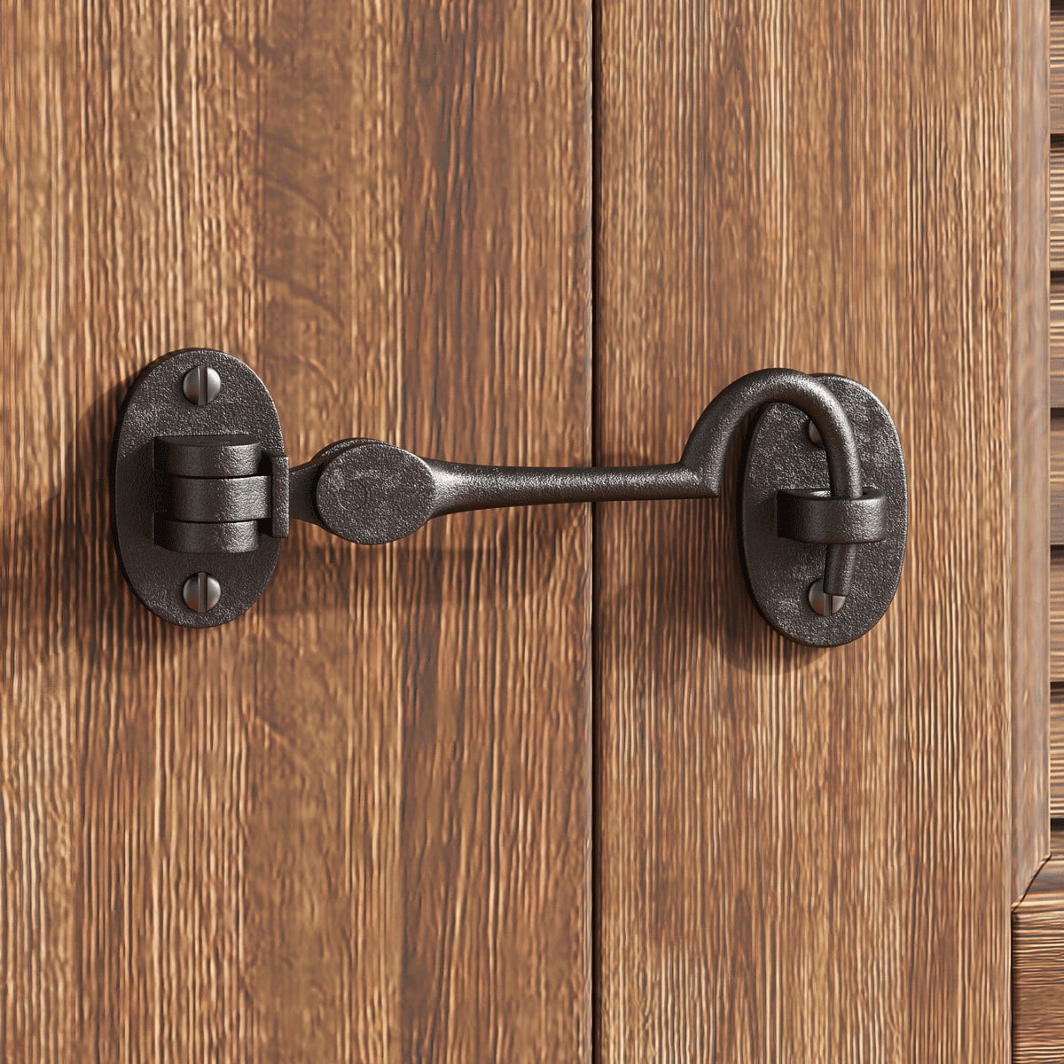 Renovators Supply Cabin Eye Hook Black Wrought Iron 4" Wide - Set of 3 ...