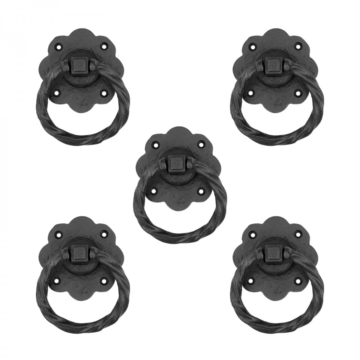 Renovators Supply Cabinet Handles 4.75" Black Wrought Iron Drawer Pulls ...