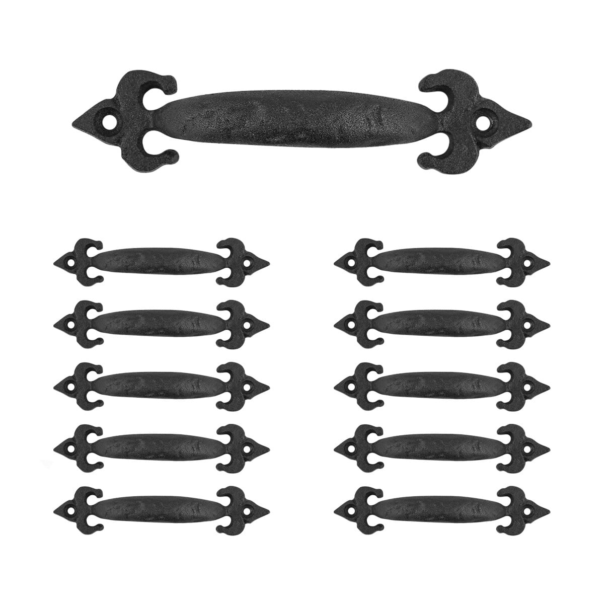 Renovators Supply Cabinet Handles 5" Black Wrought Iron Pull Handle ...