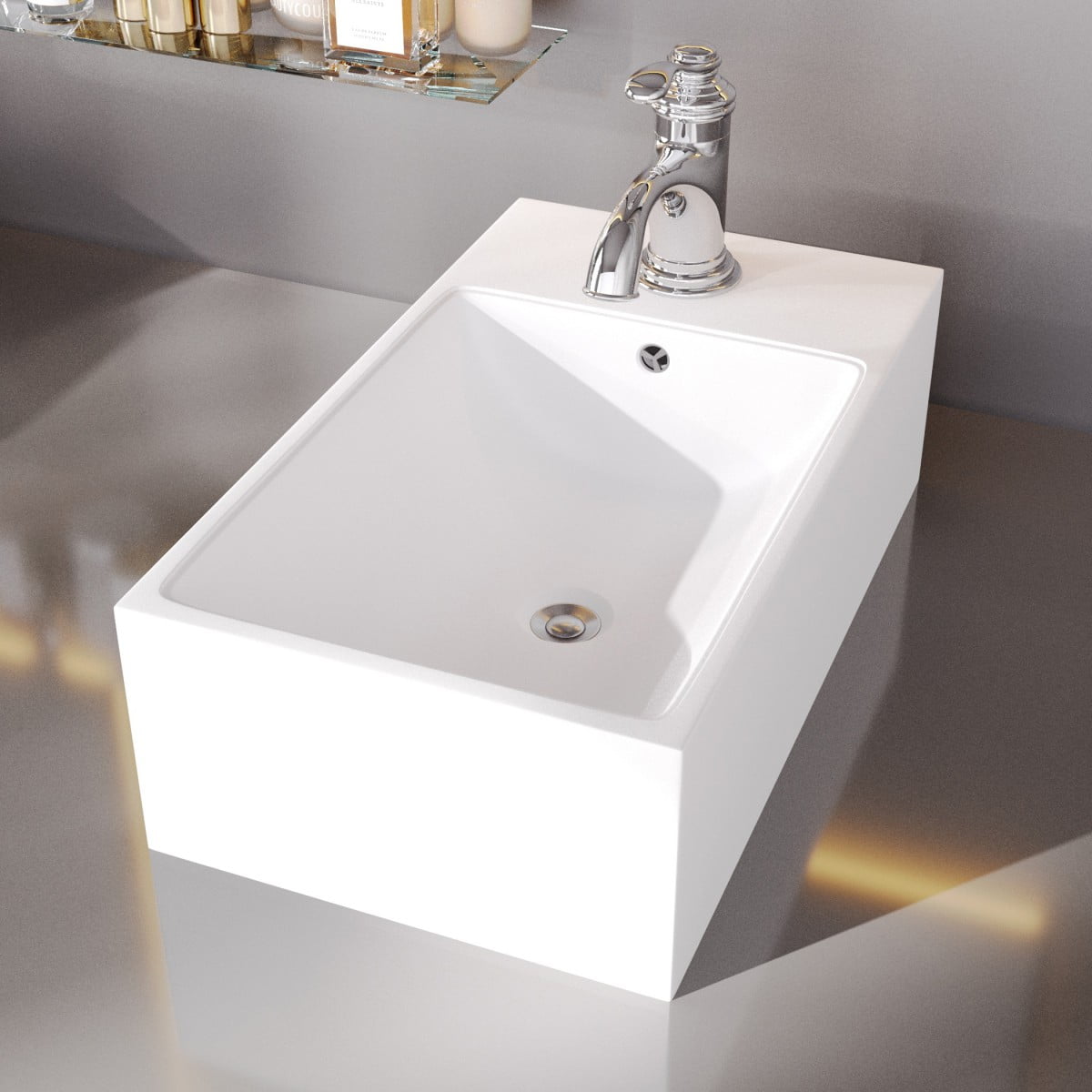 Renovators Supply Caske 18 1/2"" Narrow Countertop Vessel Bathroom Sink ...