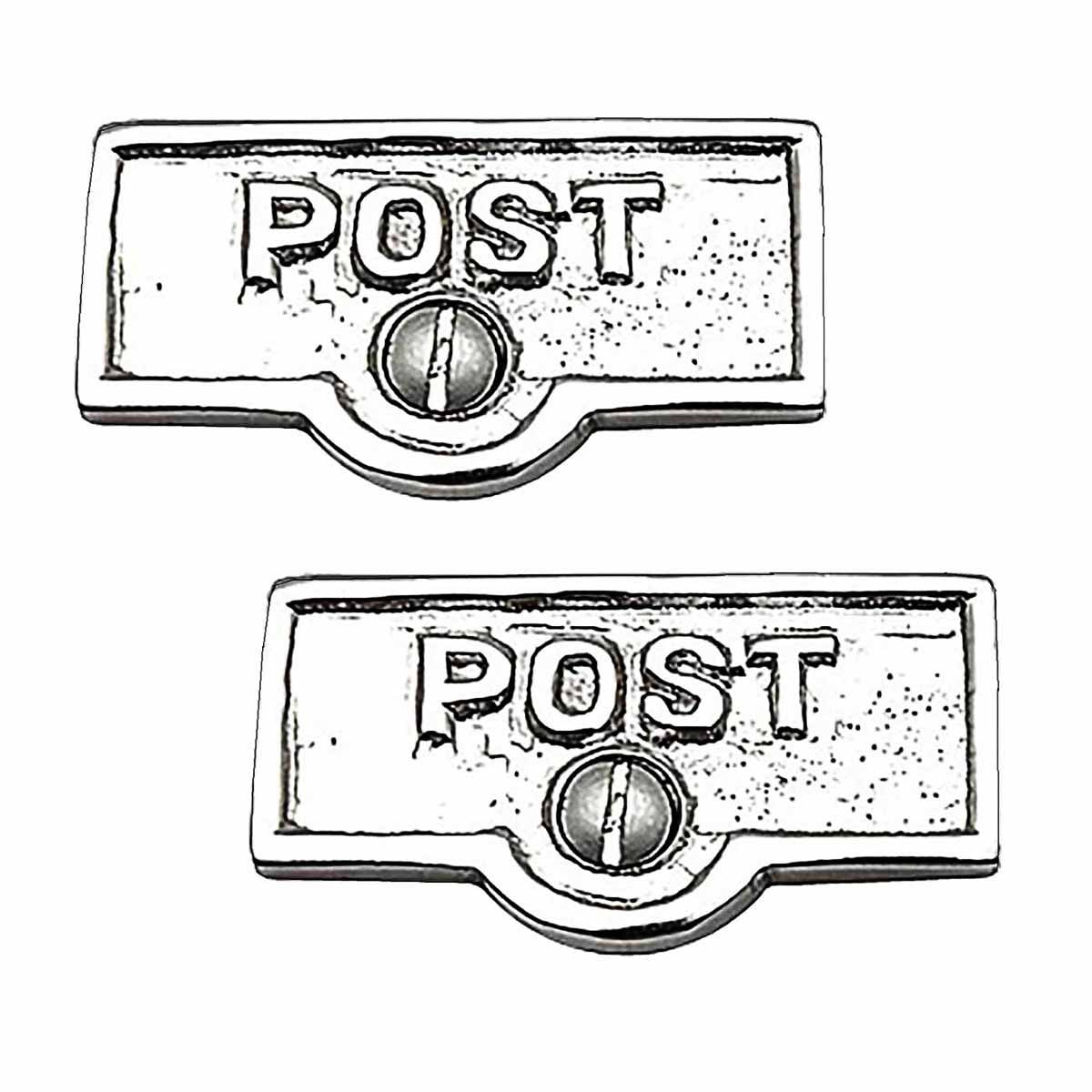 Renovators Supply Chrome POST Switch Tag Plate Sign 1.69 W x 0.81 H ...