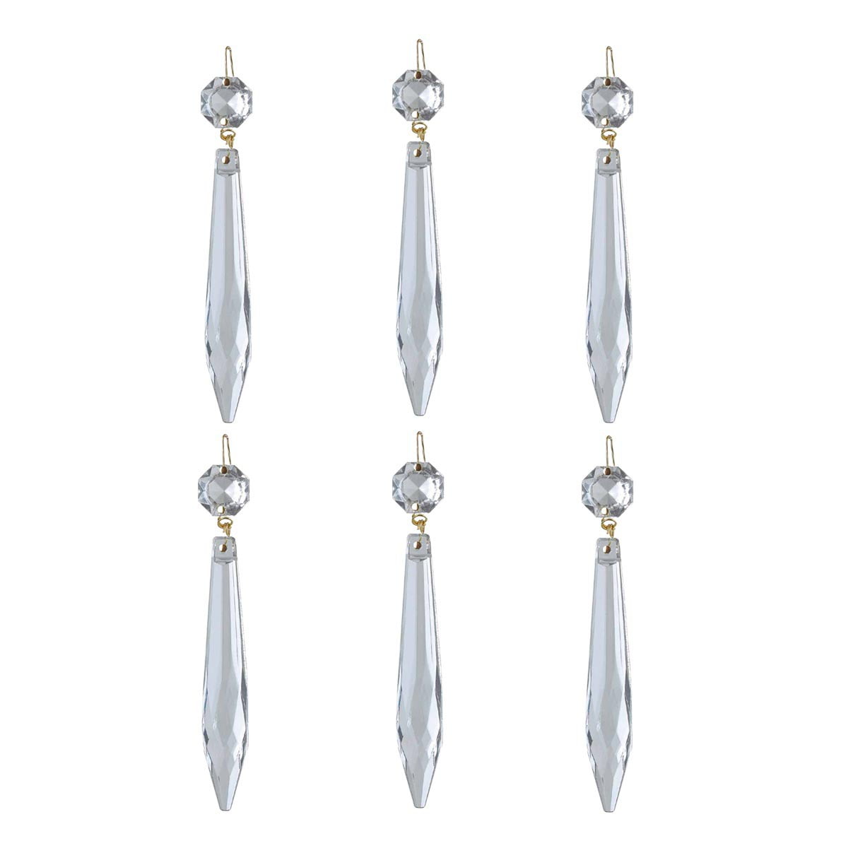 Renovators Supply Clear Glass Spire Light Pendant 4in Total Length Set ...