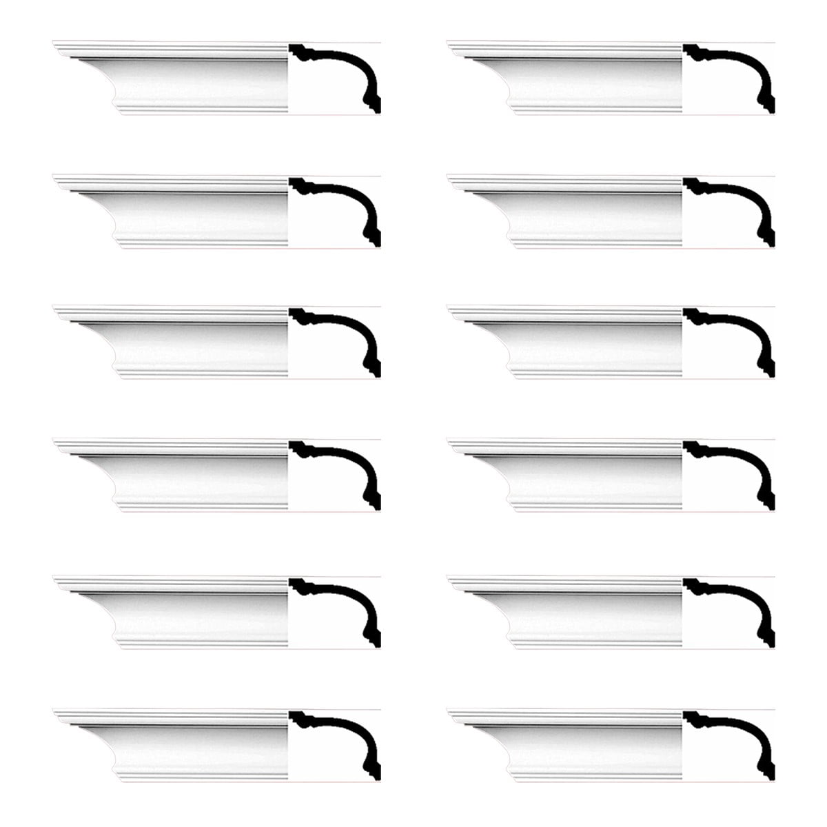 Renovators Supply Cornice White Urethane Asheville Simple Design 12 Pcs ...