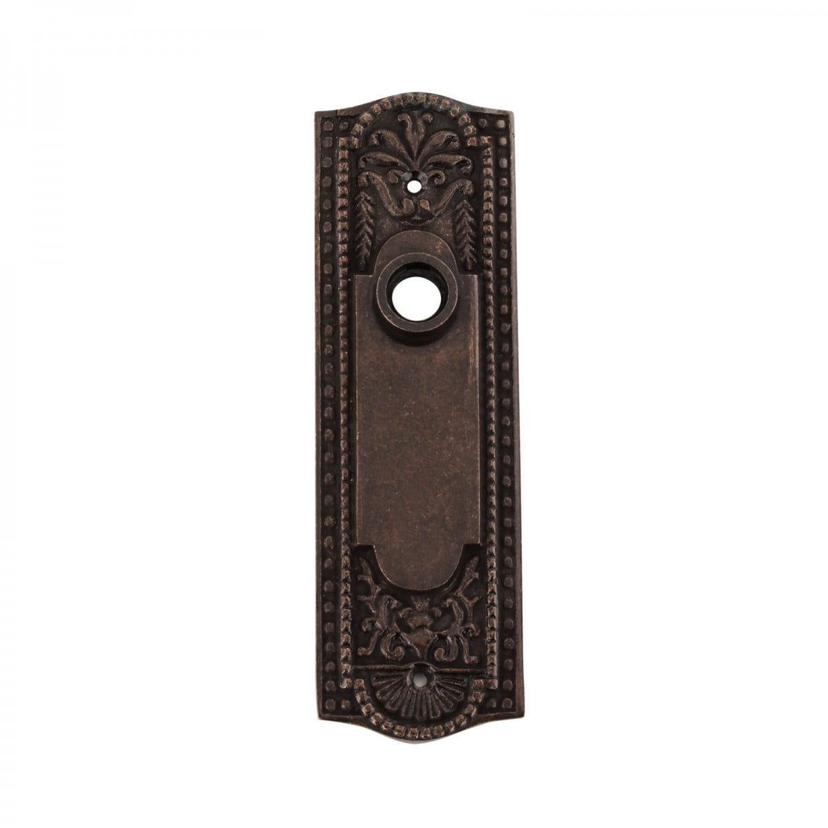 Renovators Supply Door Back Plate Antique Brass Beaded without Keyhole ...