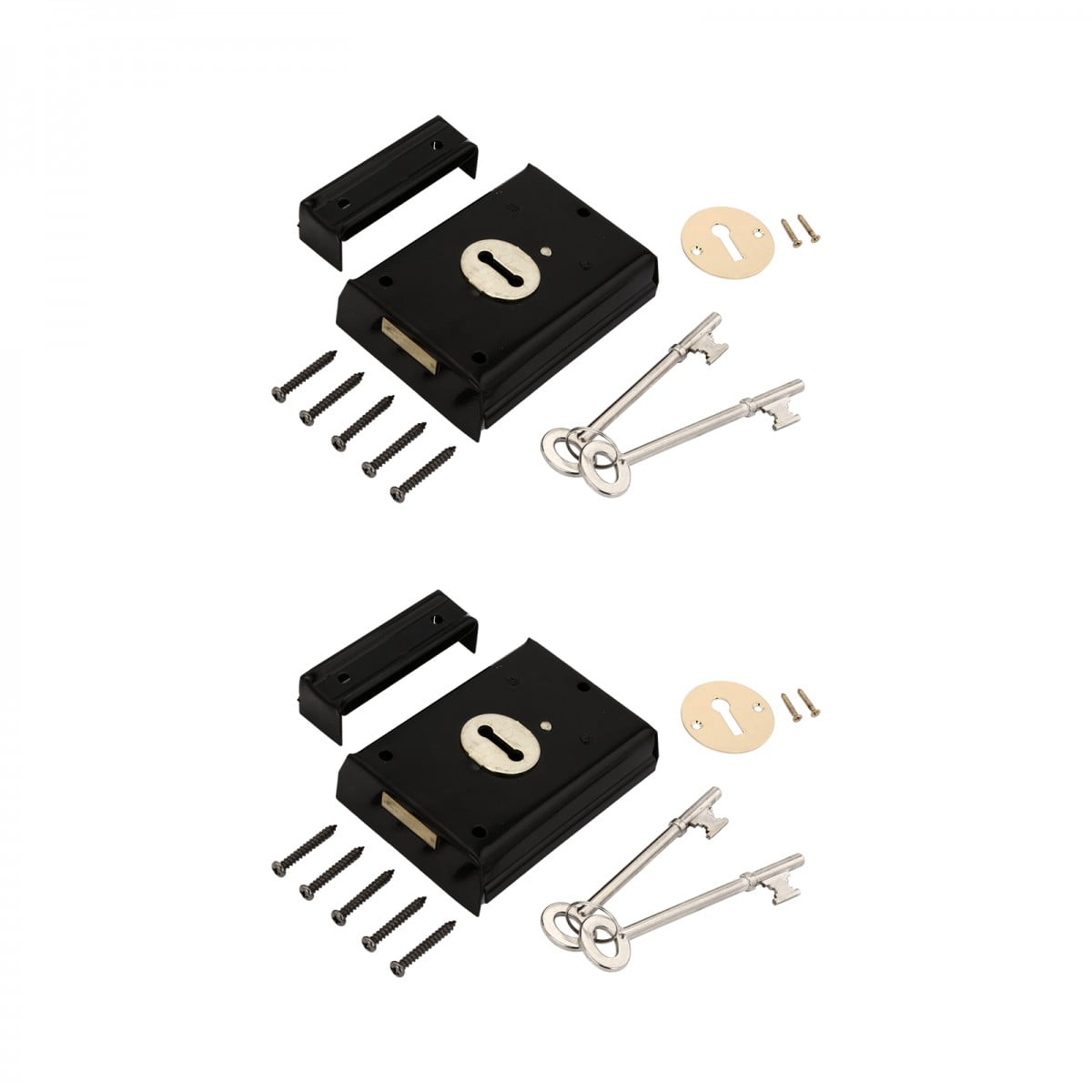 Renovators Supply Door Rim Locks Victorian Black Heavy Duty Door Locks ...