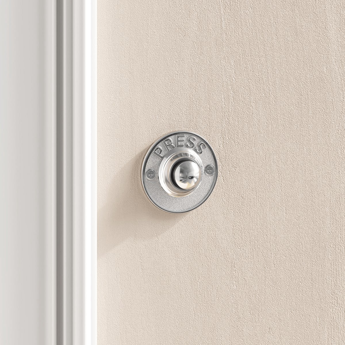 Renovators Supply Doorbell Button Chrome Over Brass Embossed PRESS ...