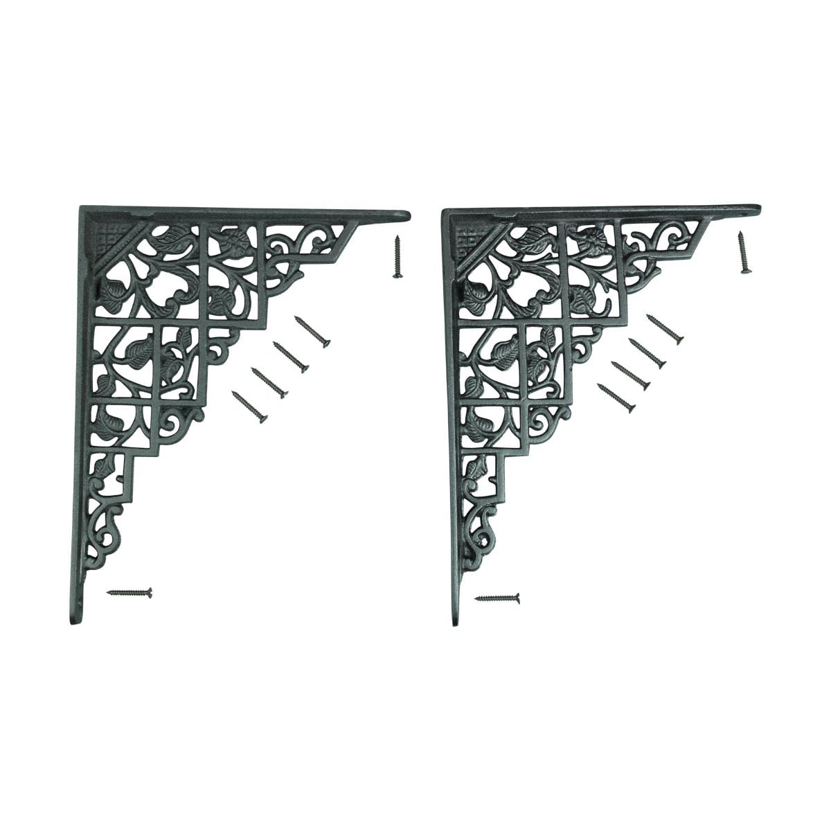Renovators Supply Floating Shelf Brackets Pair 7" x 8-3/4" Black ...