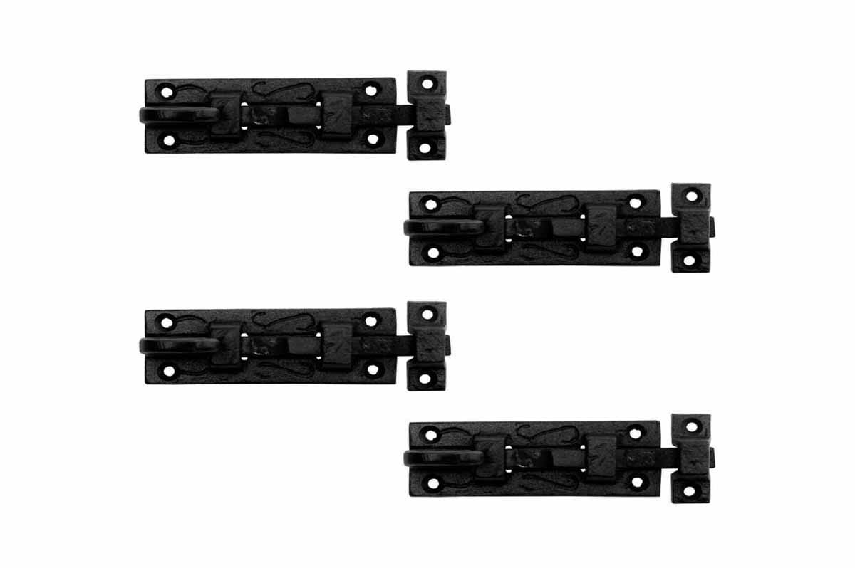 Renovators Supply Manufacturing Black Slide Bolt Door Latch 3 7/8 in ...