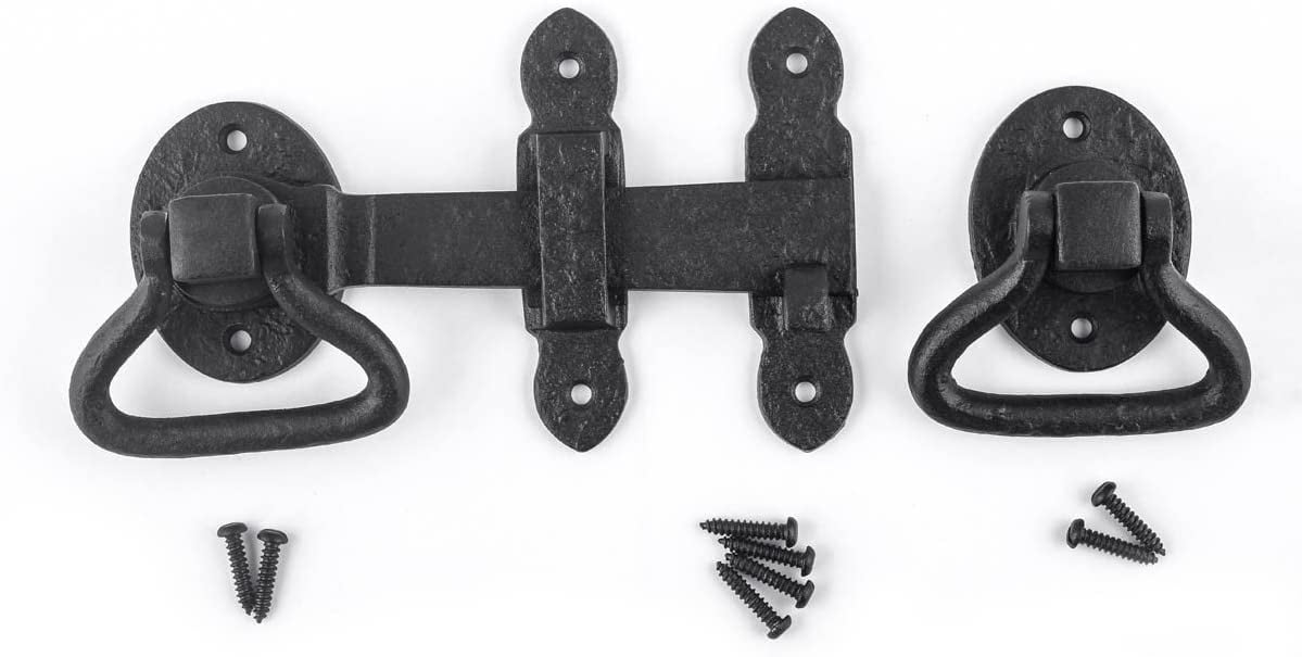 Renovators Supply Manufacturing Door Lock Latch 6.5 in. Black Wrought ...