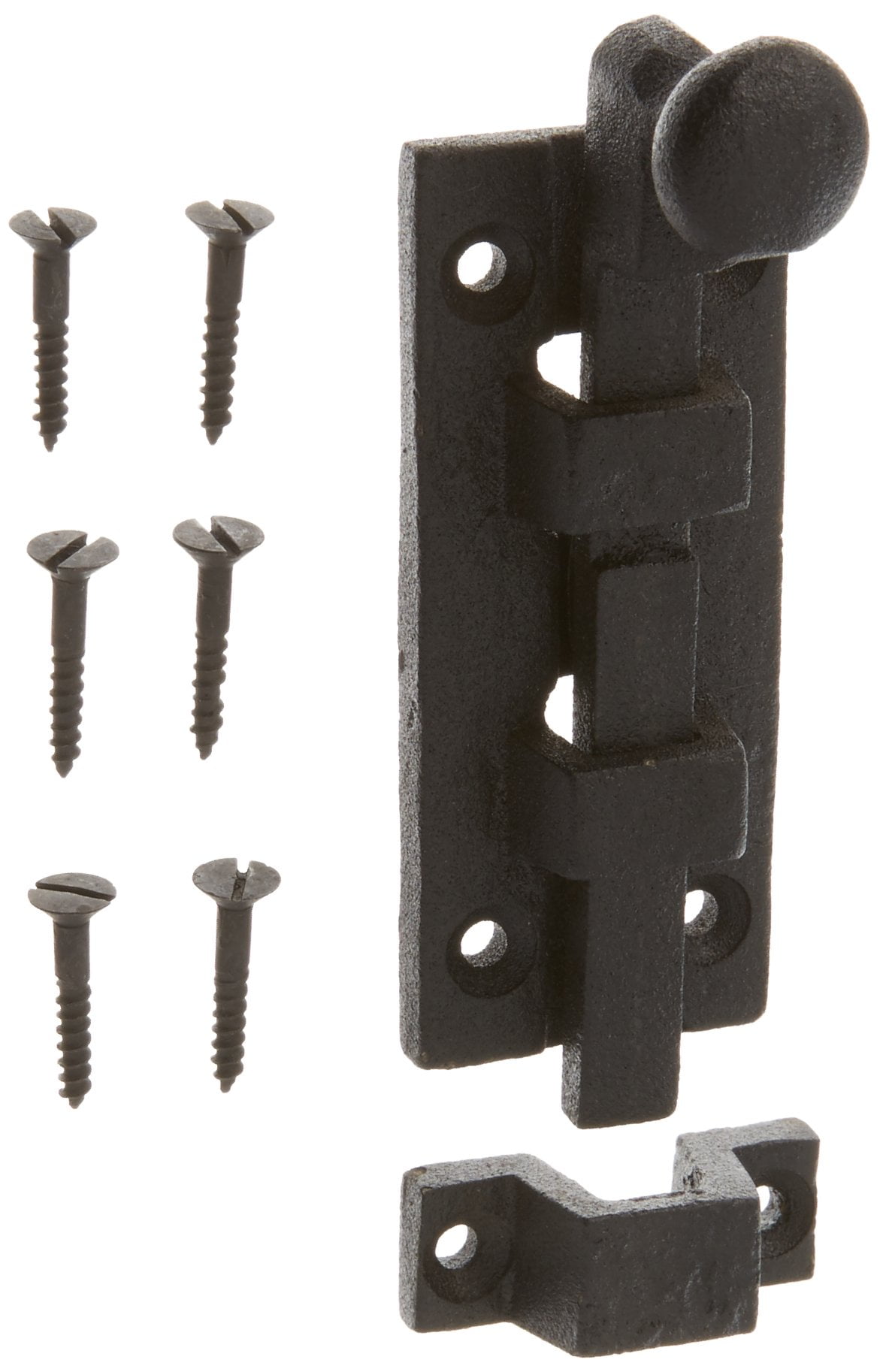 Renovators Supply Manufacturing Slide Bolt Latch 4 in. Black Wrought ...