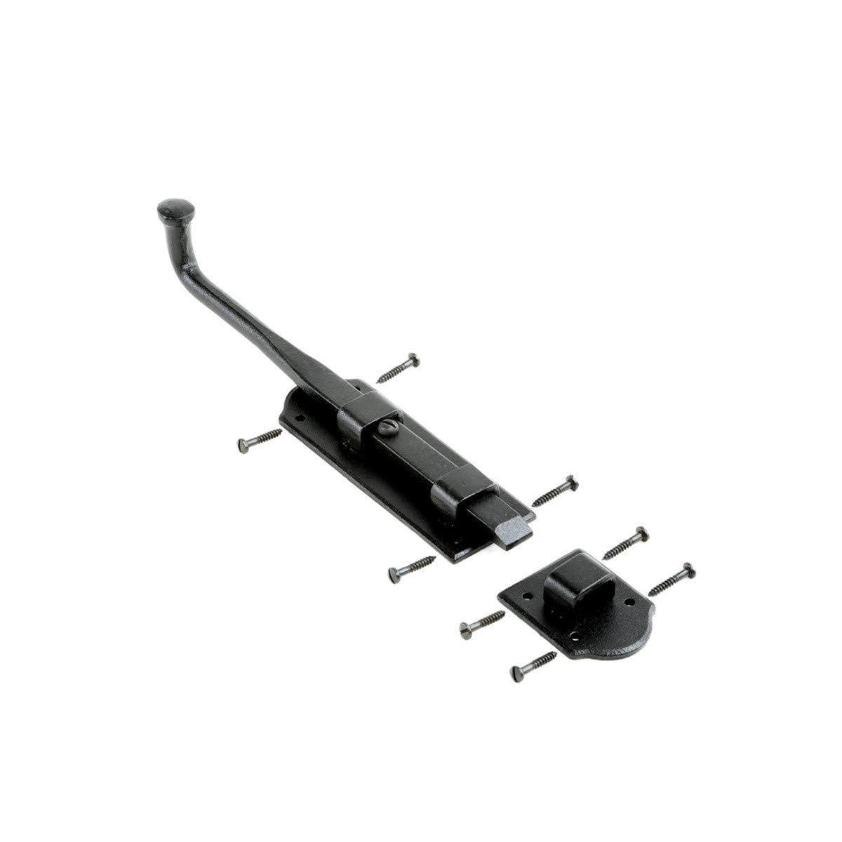 Renovators Supply Manufacturing Slide Bolt Latch 9 in. Black Iron Ball ...