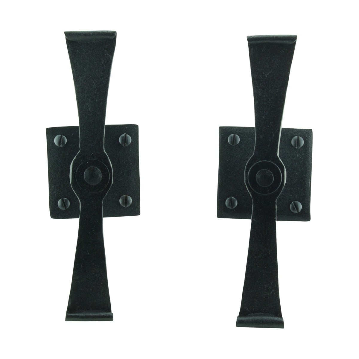 Renovators Supply Shutter Dogs Pair 5.75" Black Wrought Iron Propeller ...