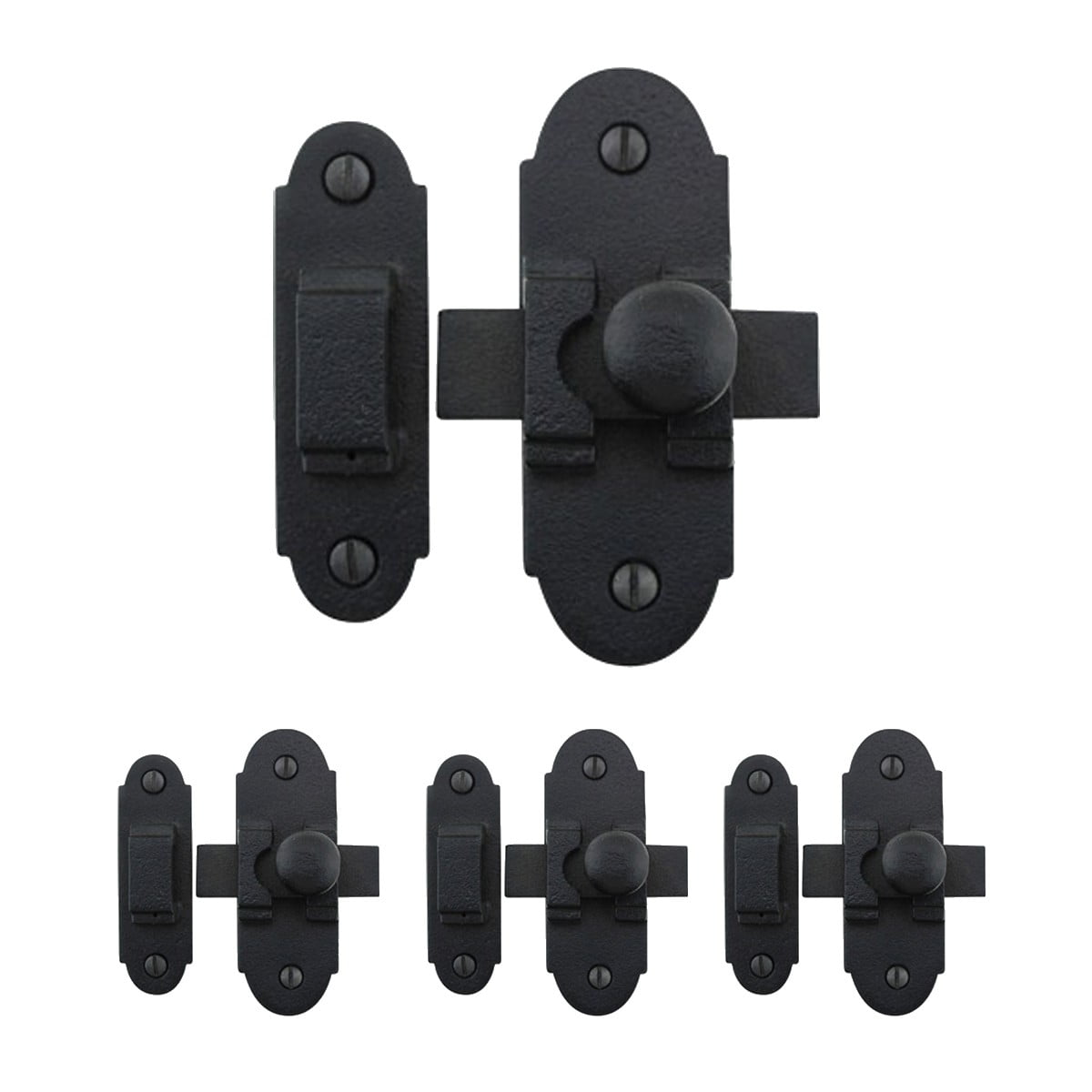 Renovators Supply Slide Bolt Latch 2" Black Wrought Iron Slide Bolt w ...