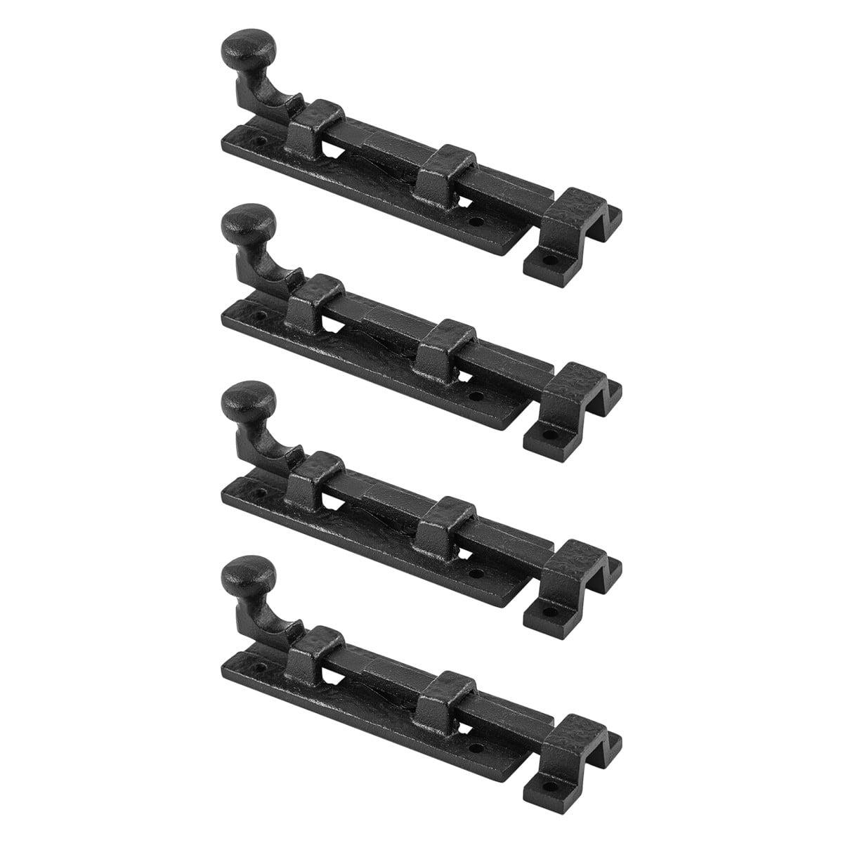 Renovators Supply Slide Bolt Latch 4" Black Wrought Iron Slide Bolt w ...