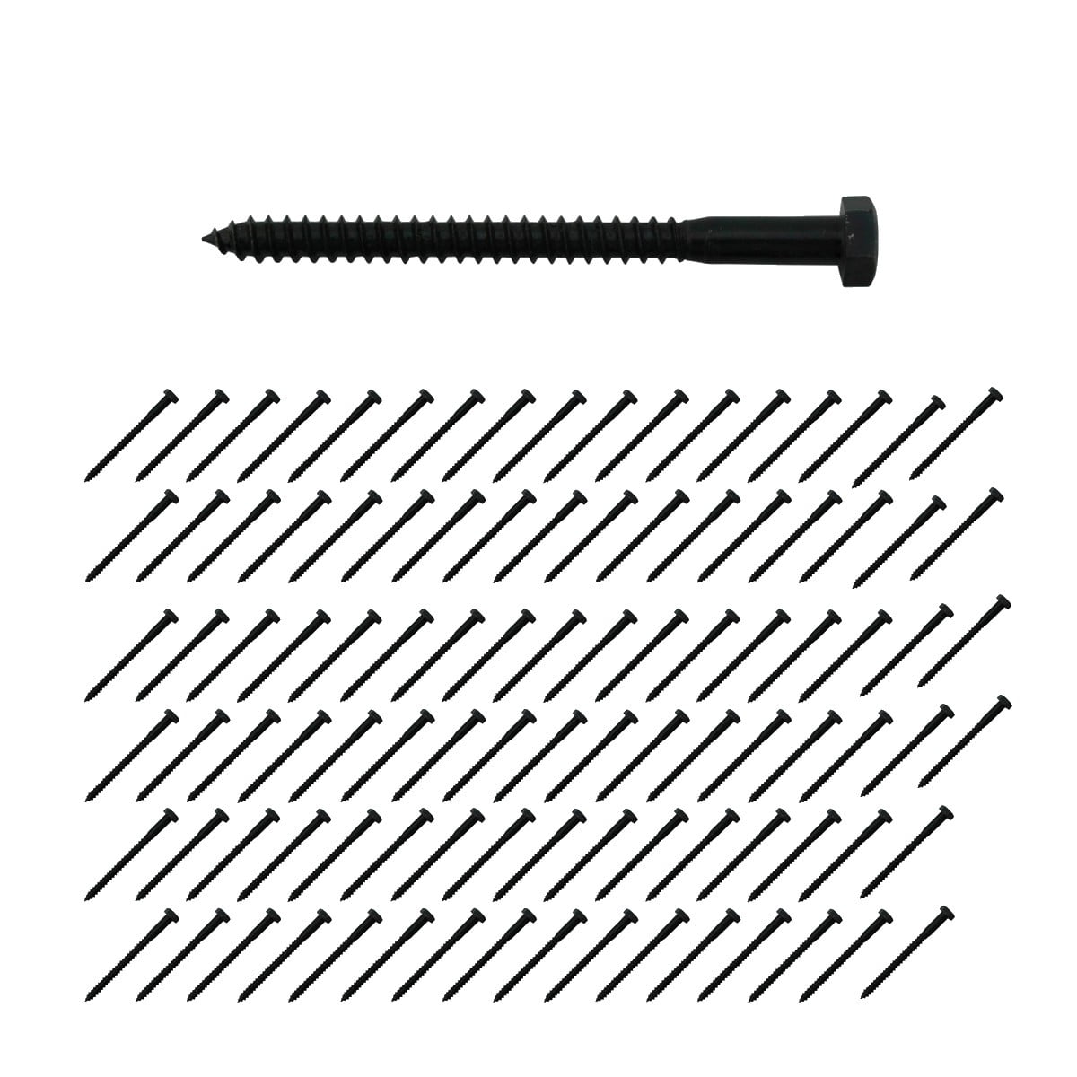 Renovators Supply Steel 5/16 x 4 in. Lag Bolts Screw w/Black Zinc ...