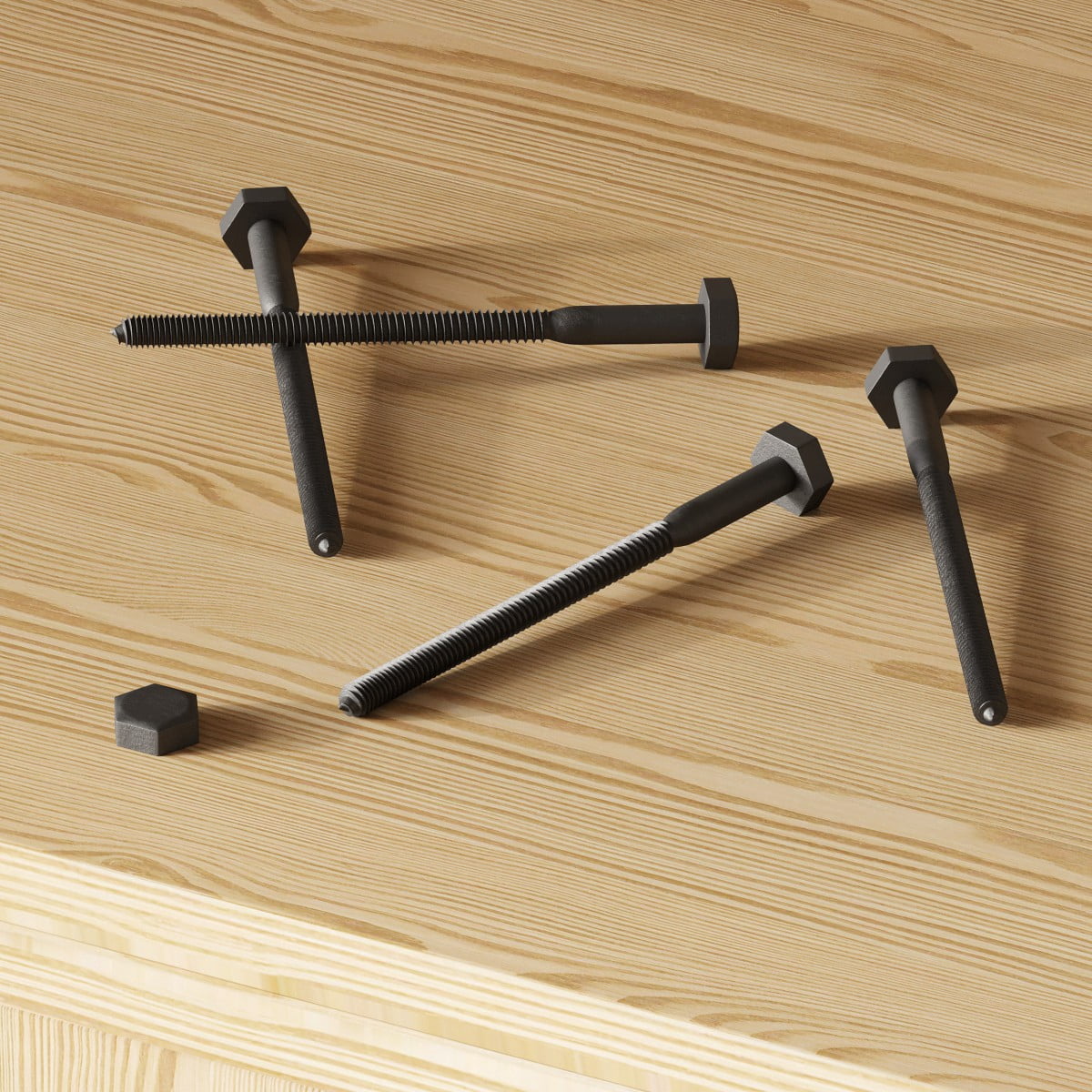 Renovators Supply Steel 5/16 x 4 in. Lag Bolts Screw w/Black Zinc ...