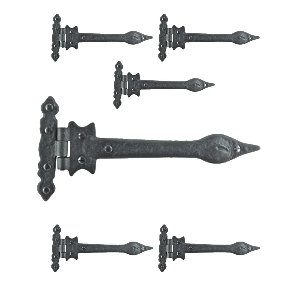Renovators Supply Strap Hinge 9" Black Wrought Iron Spear Tip Flush ...