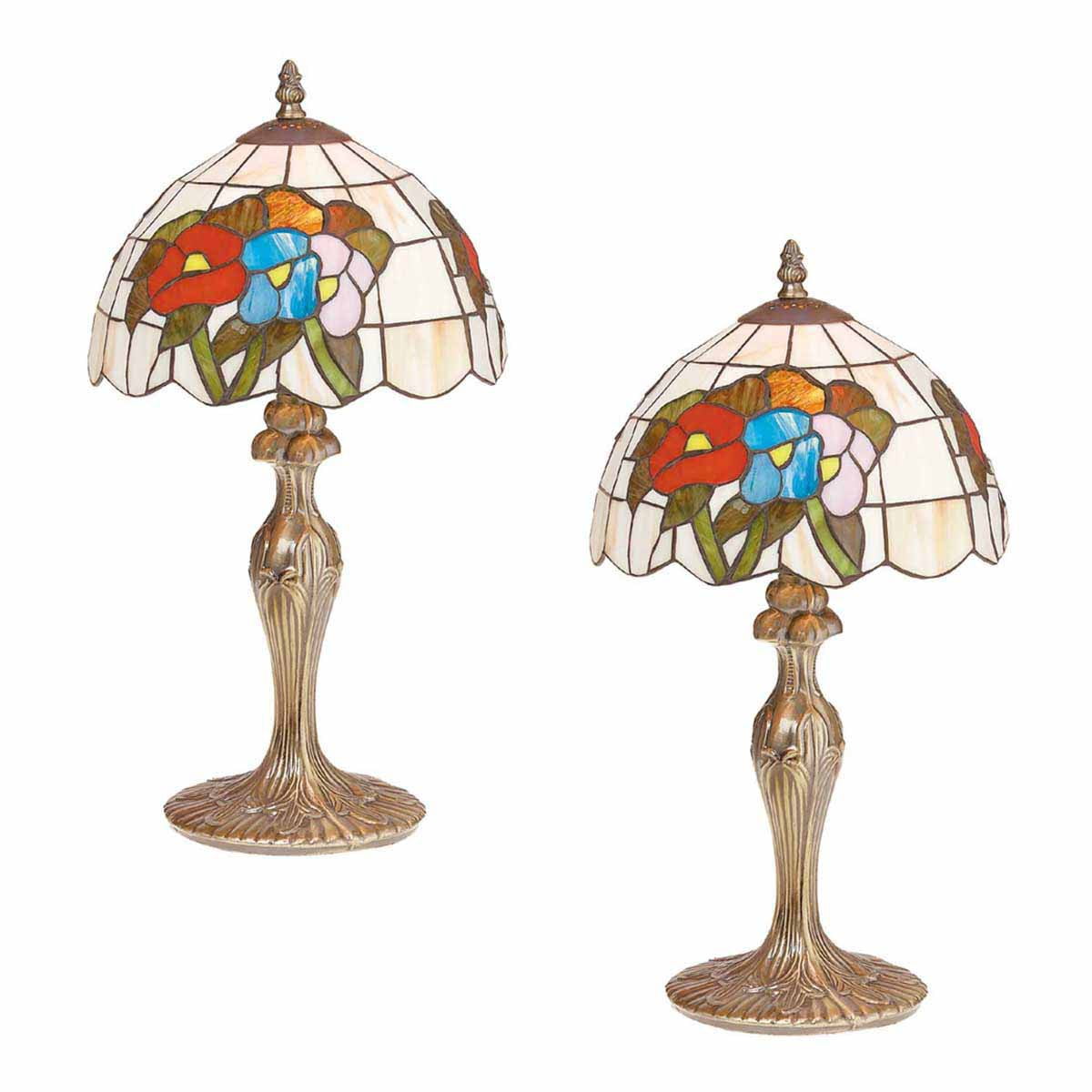 Renovators Supply Tiffany Style Table Desk Lamp Antique Brass Base Lamp ...