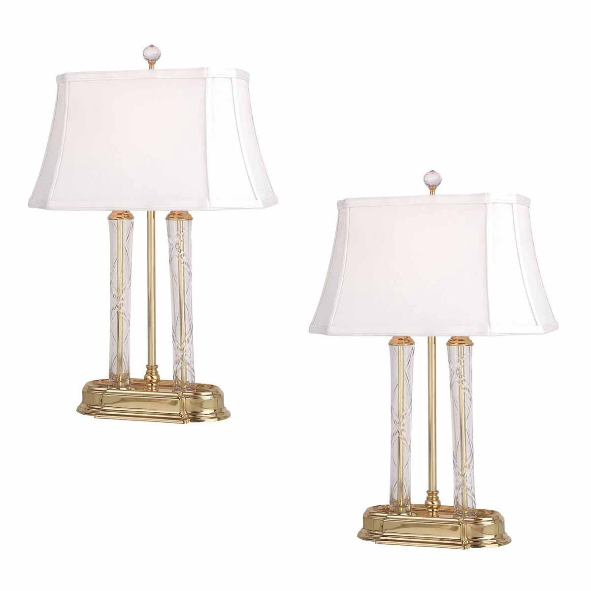 Renovators Supply White Table Desk Lamp 21" Tall Decorative Brass Base ...