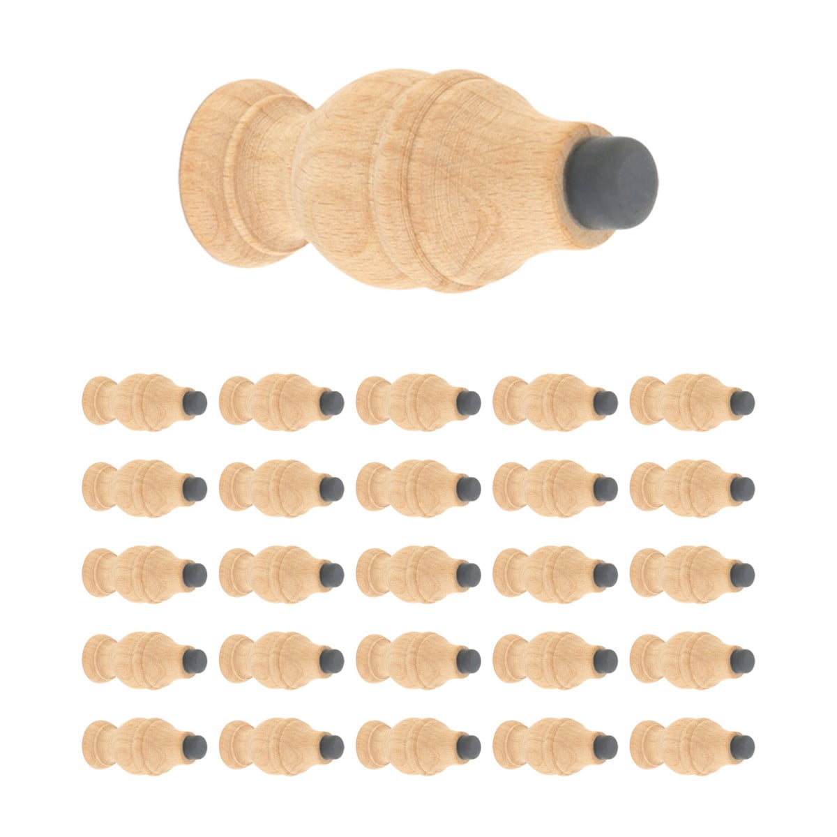 Renovators Supply Wooden Door Stop Bumper Wall Mount 3.5" L Unfinished ...