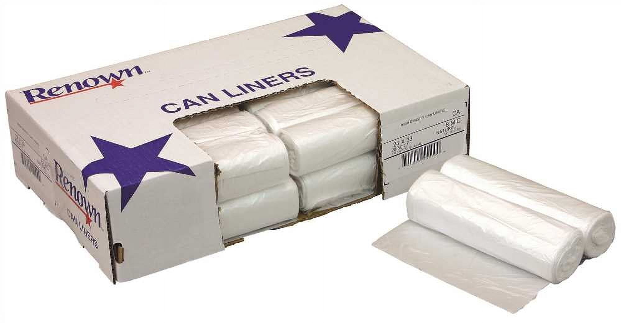 Renown Can Liner 24 X 24 10Gl 8Mic Natural 50/Rl 20Rl/Cs - Walmart.com