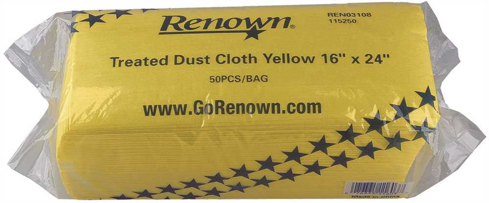Renown REN03108 DUST CLOTH TREATED 16X24 IN. YELLOW - pack of 50 ...