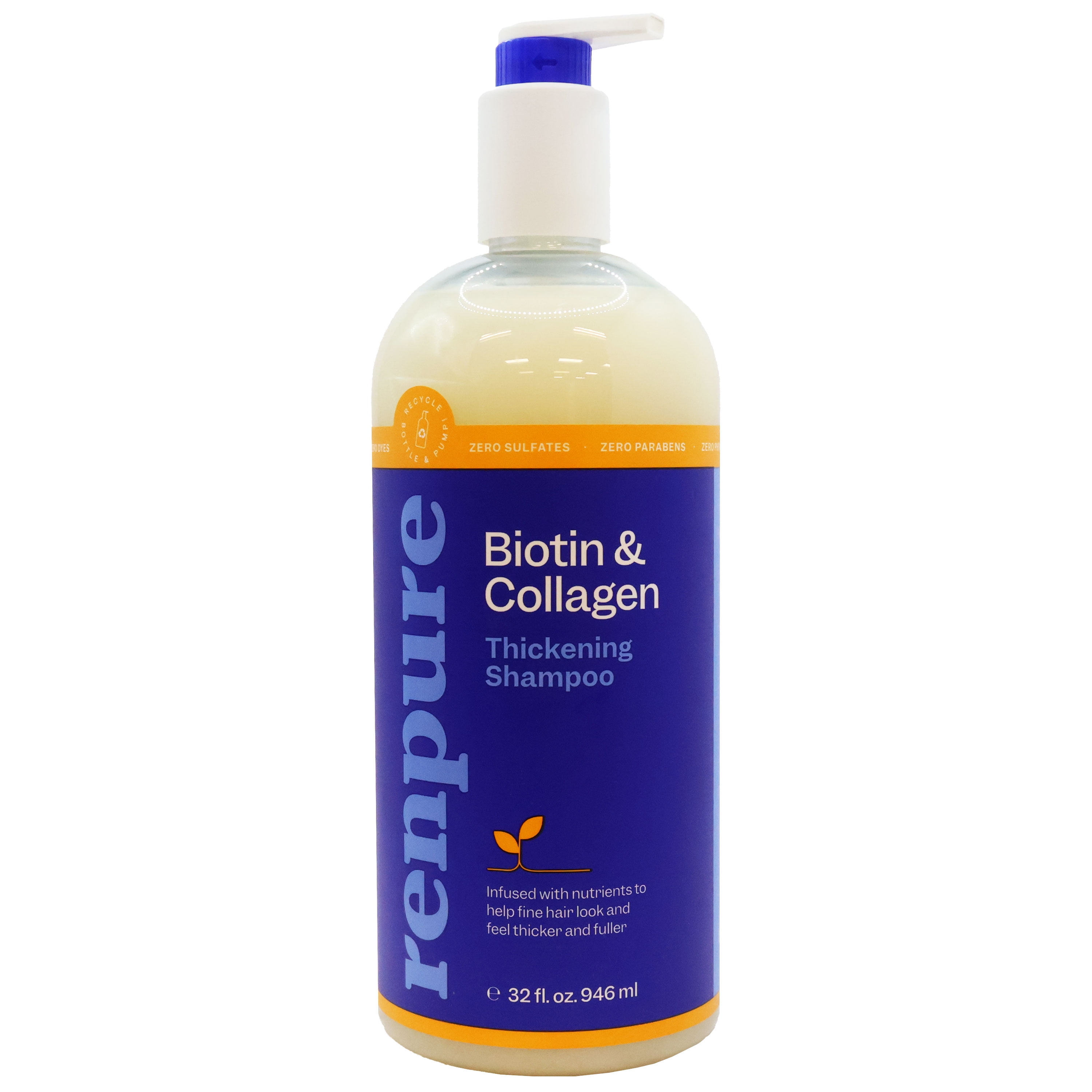 Renpure Biotin and Collagen Thickening Shampoo 32 Oz., Pack of 2 ...