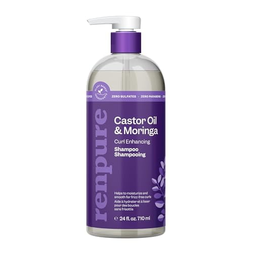 Renpure Castor Oil & Moringa Shampoo, Plant-Based - Curl Enhancing ...