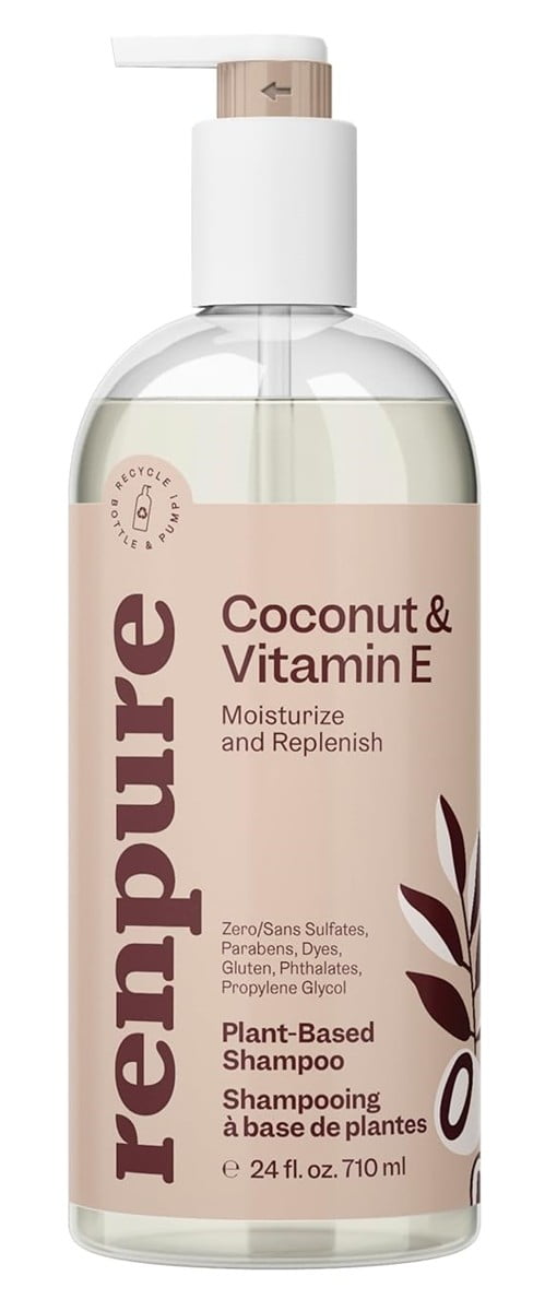 Renpure Coconut + Vitamin E Shampoo 24 Ounce (710ml) (Pack of 2 ...