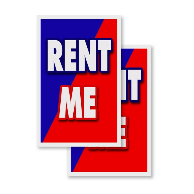 Rent Me (2-PACK) 24" x 36" Vinyl Decals | Sign Insert Peel & Stick ...