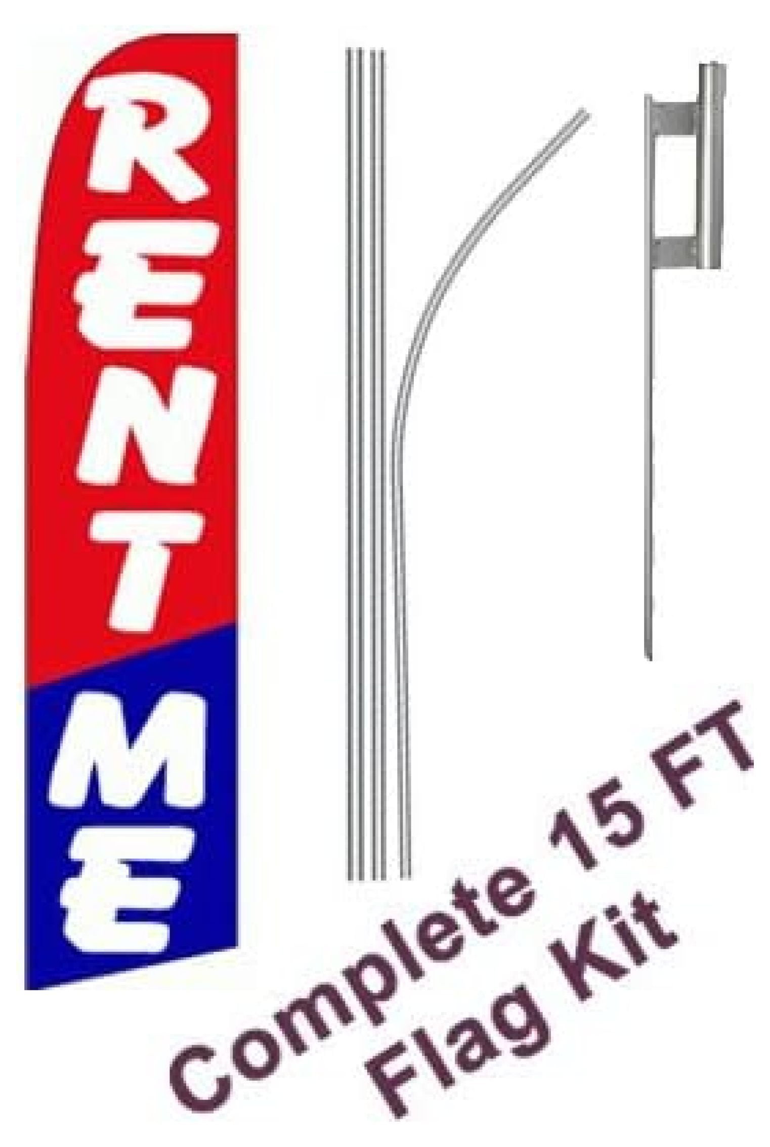 - "Rent Me" Complete Flag Kit - Includes 12' Swooper Business Flag with ...