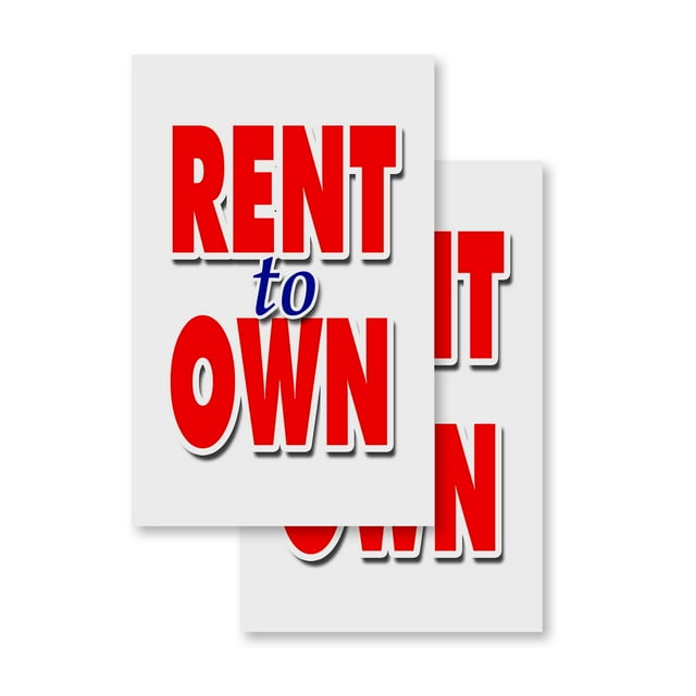 Rent To Own (2-PACK) 24" x 36" Vinyl Decals | Sign Insert Peel & Stick ...