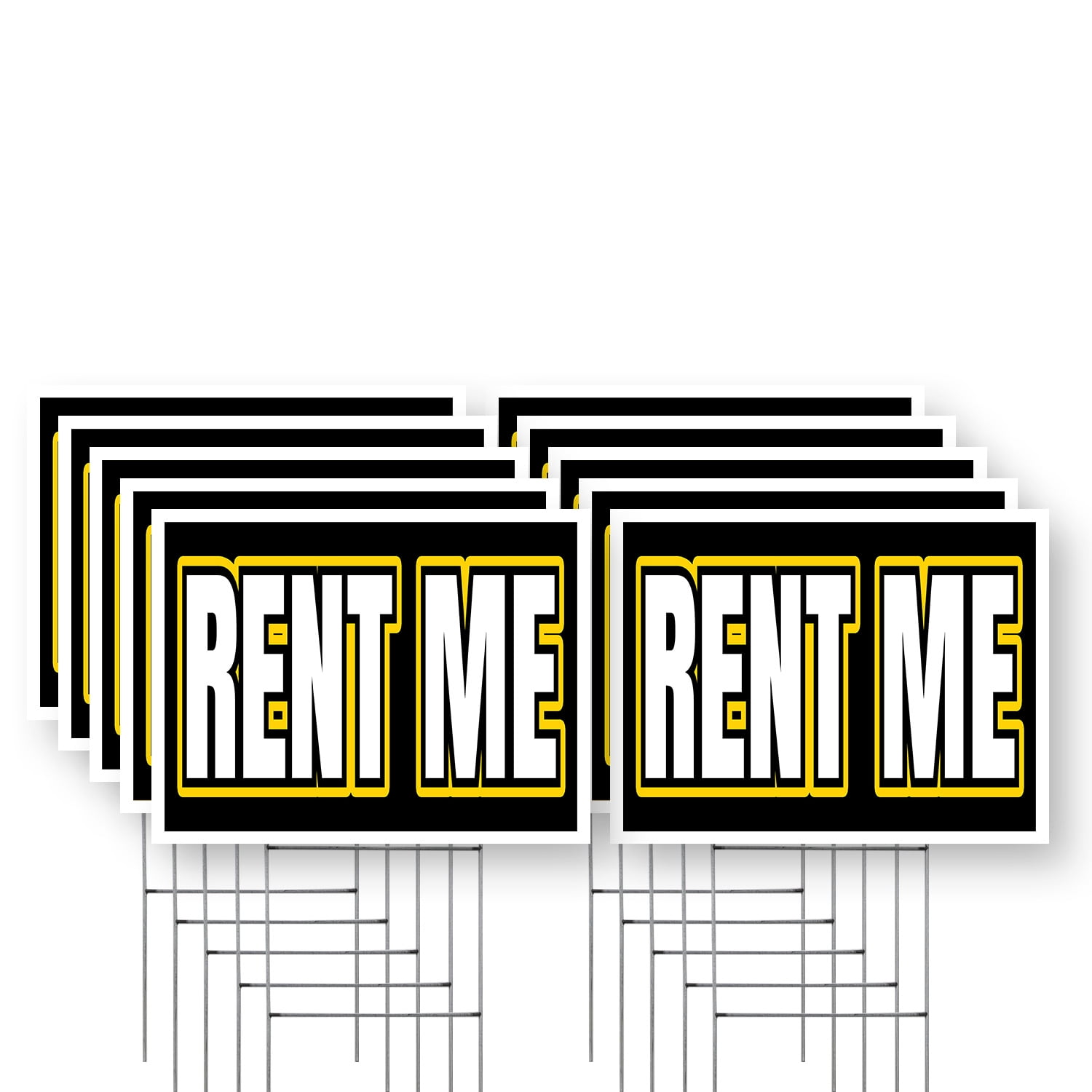 Rent Me Yard Sign 10 Pack of 18 Inch x 24 Inch Single Sided ...
