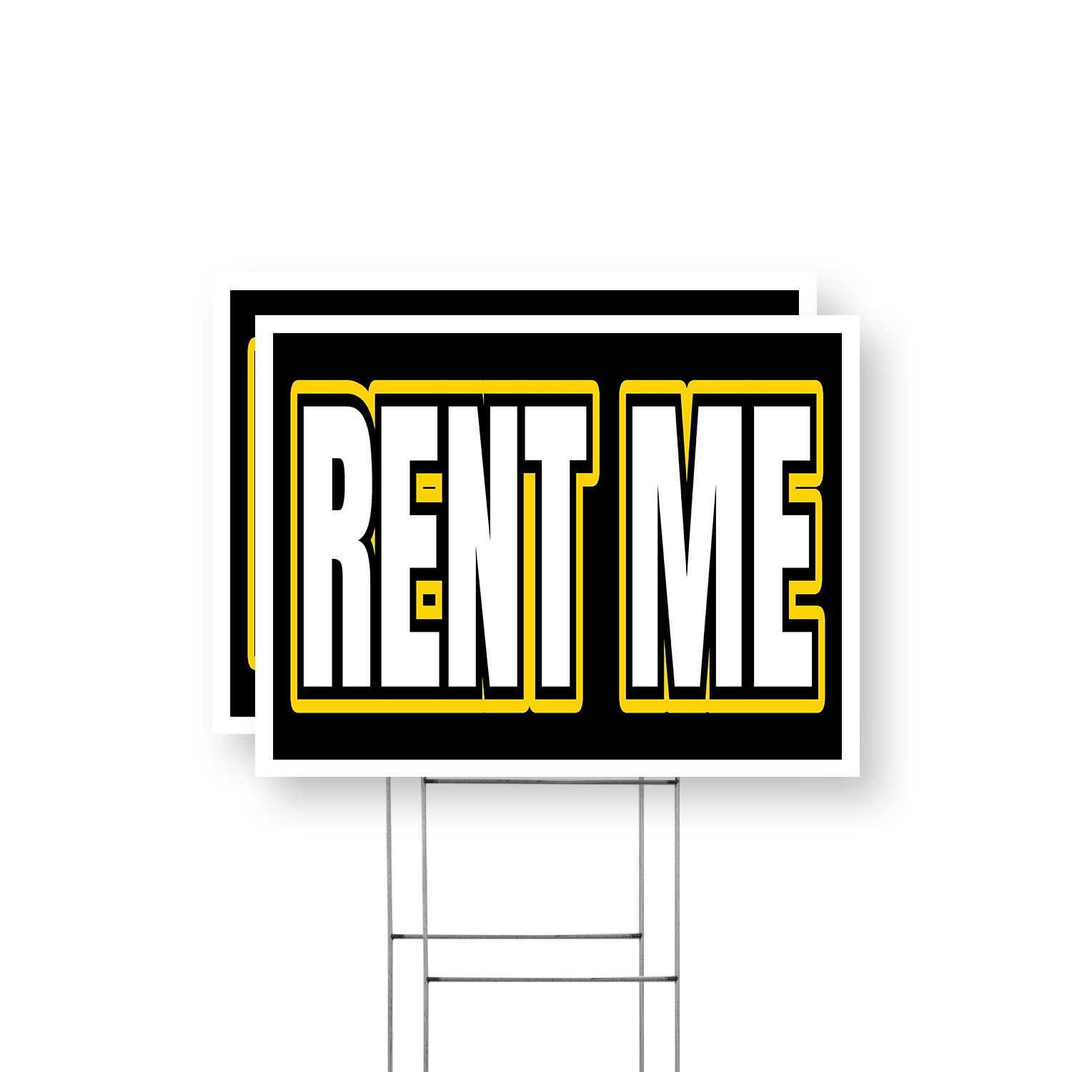 Rent Me Yard Sign 2 Pack of 18 Inch x 24 Inch Single Sided Weatherproof ...