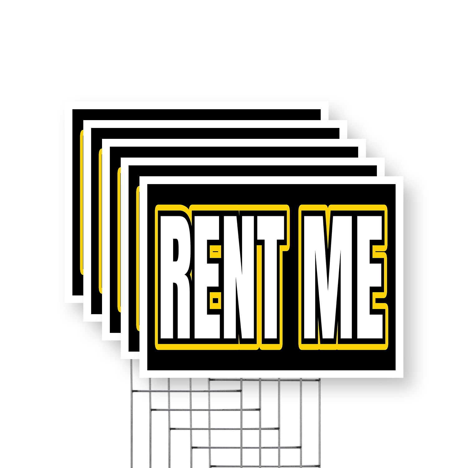 Rent Me Yard Sign 5 Pack of 12 Inch x 16 Inch Double Sided Weatherproof ...
