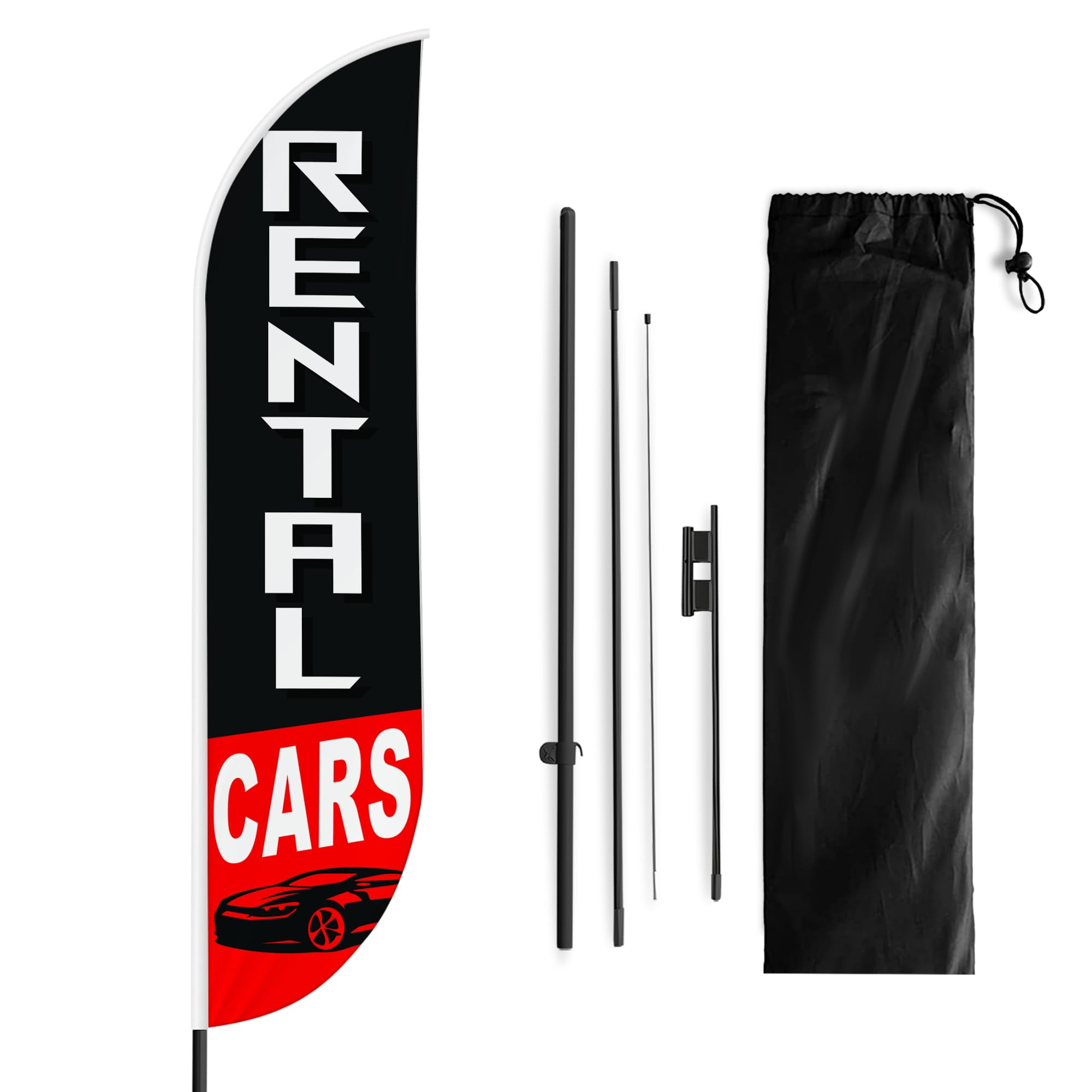Rental Cars Sign feather flag Pole kit for Outdoor by Mavis Printing ...