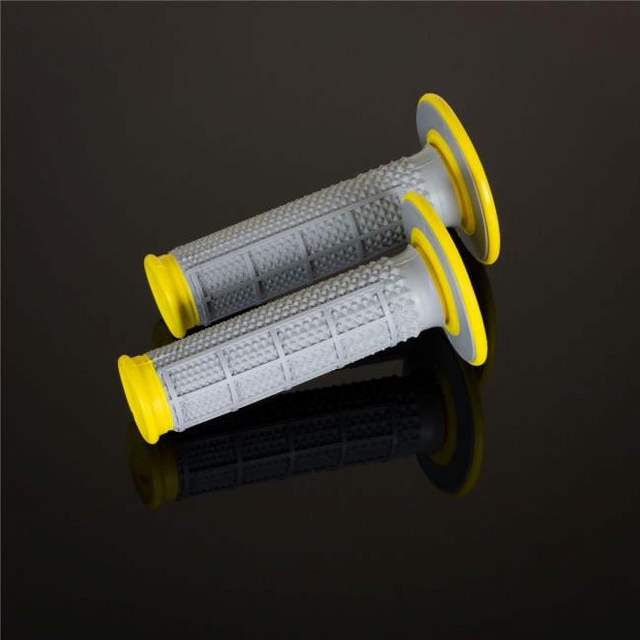 Renthal G194 Tapered/Half Waffle, Grey/Yellow, Dual Compound MX/Enduro ...