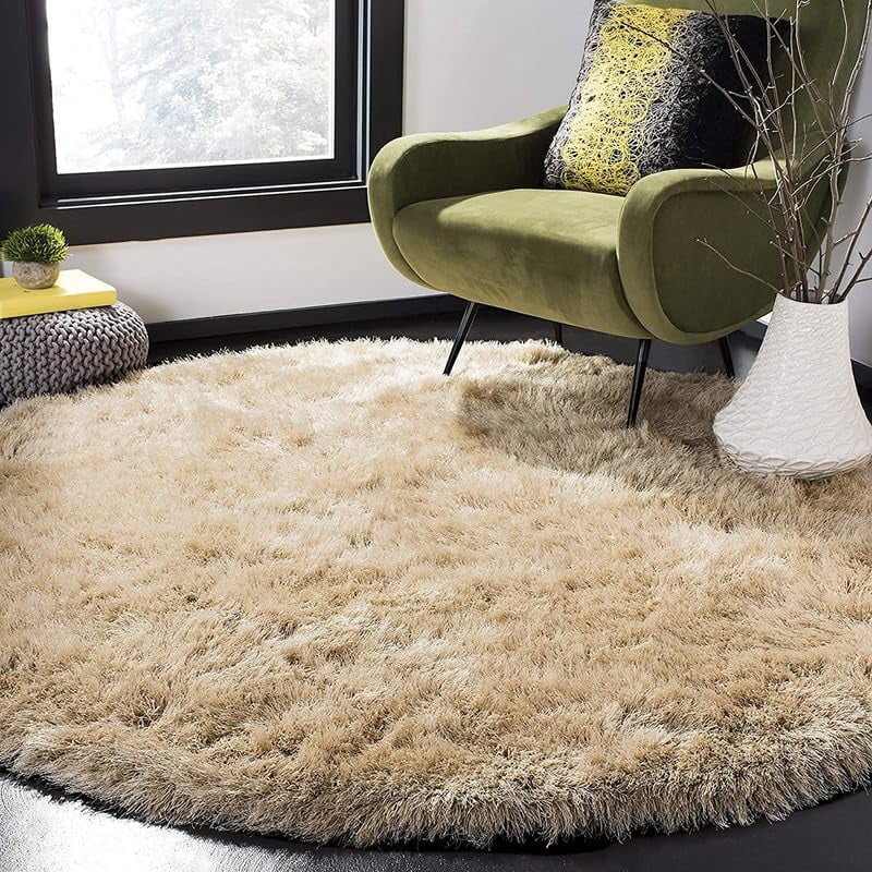 Rentoor_Carpet Soft Modern Shag Round Carpet for Living Room Round ...