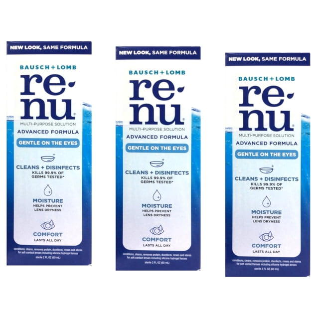 Renu Contact solution, Advanced Triple Disinfectant Formula 2 fl oz - 3 ...