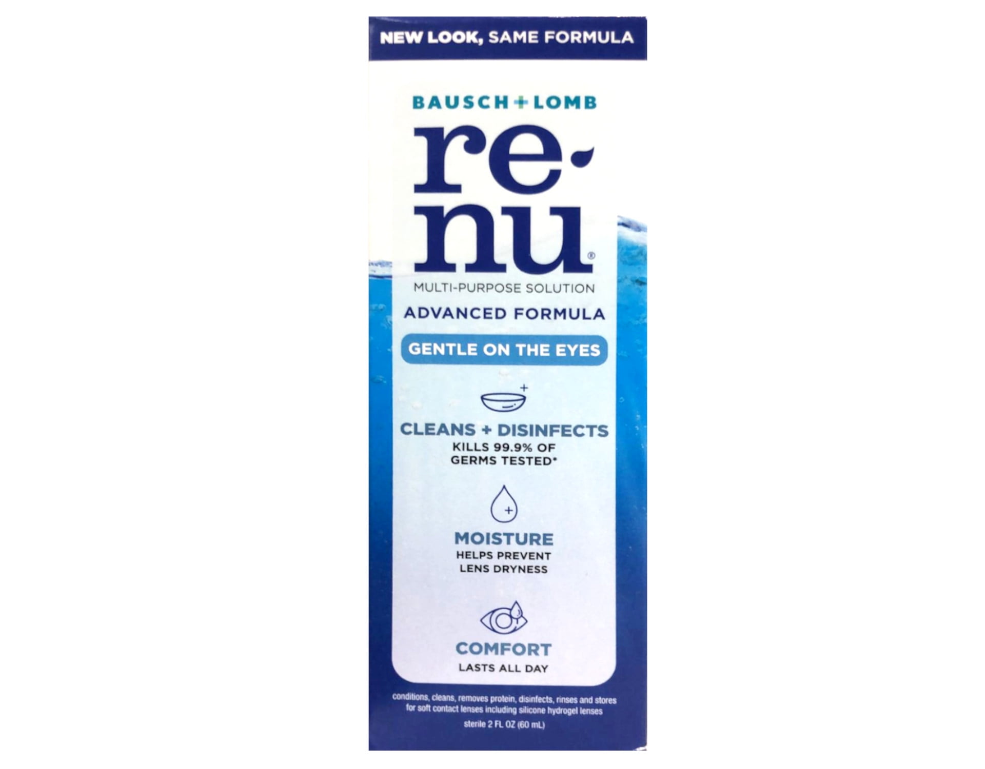 Bausch + Lomb Renu Advanced Formula Contact Lens Solution, Triple ...