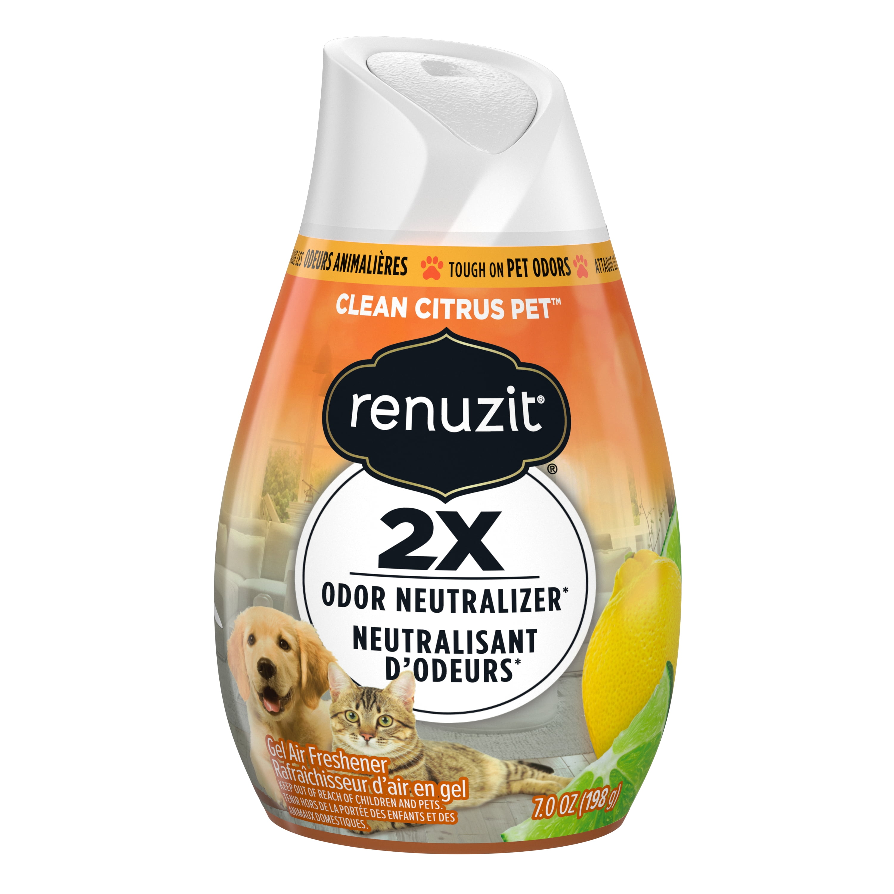 Renuzit Gel Air Freshener, Clean Citrus Pet Scent, 7oz Cone - Walmart.com