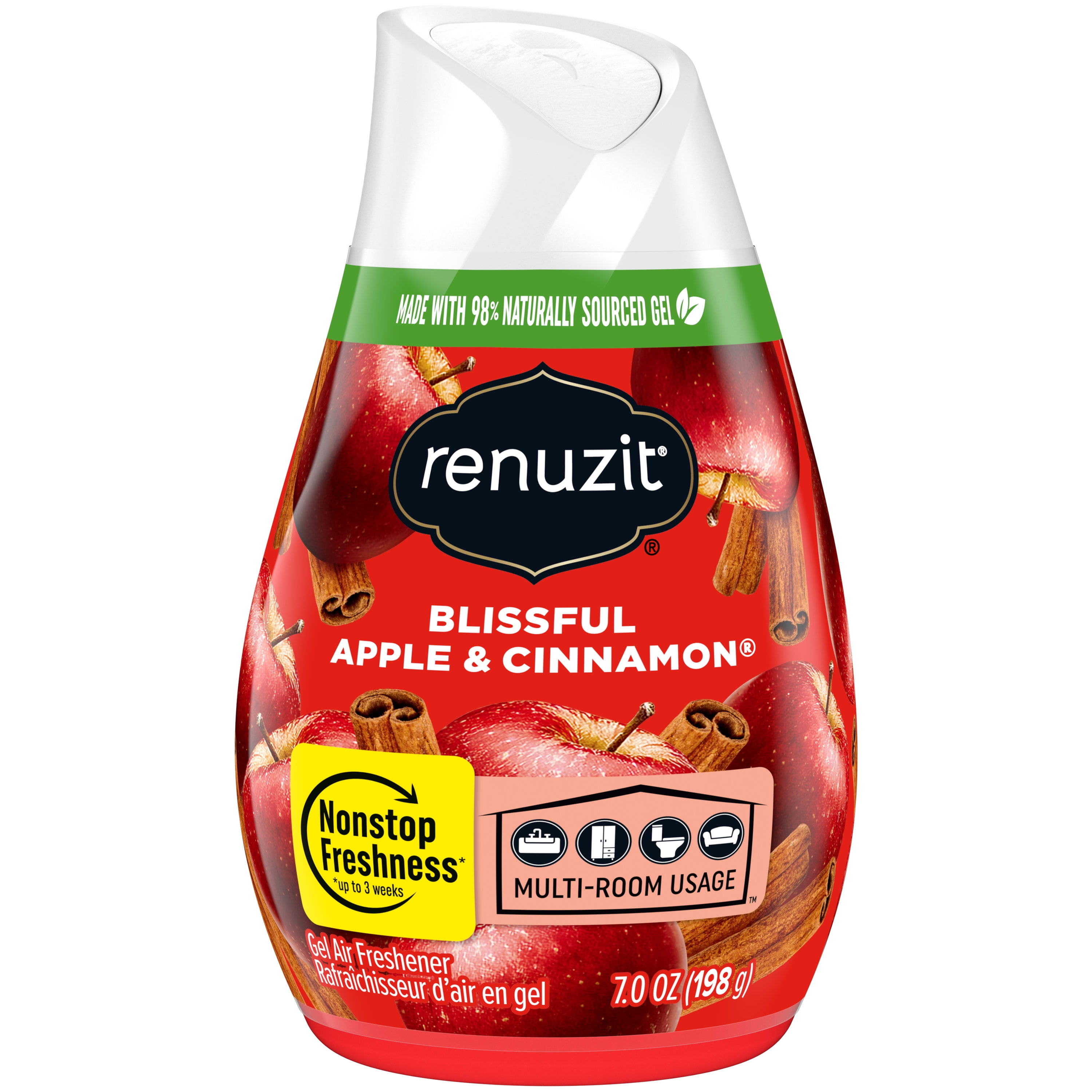 Renuzit Gel Air Freshener, Blissful Apple & Cinnamon, 7.0 Ounce ...