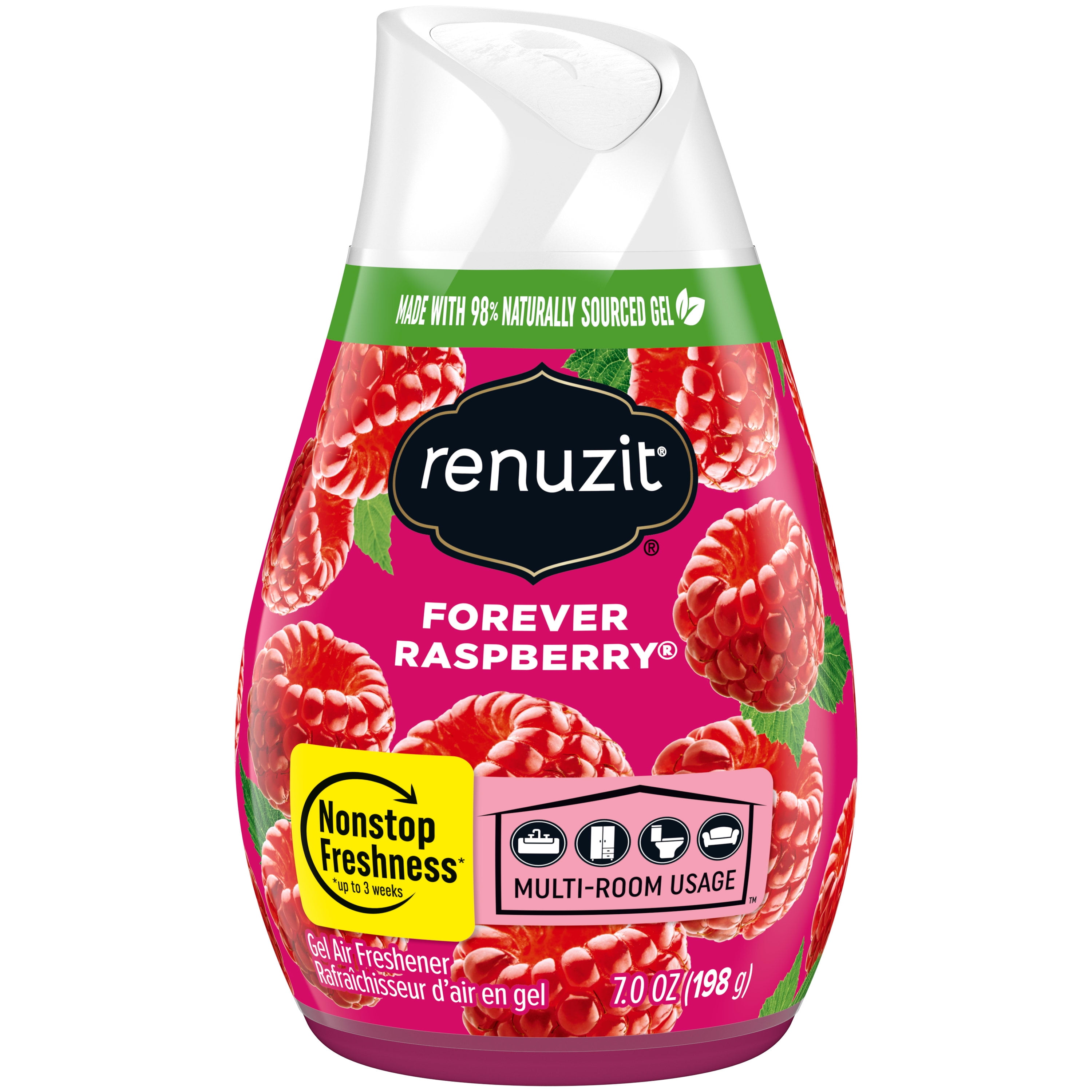 Renuzit Gel Air Freshener, Forever Raspberry Scent, Adjustable Cone, 7. ...