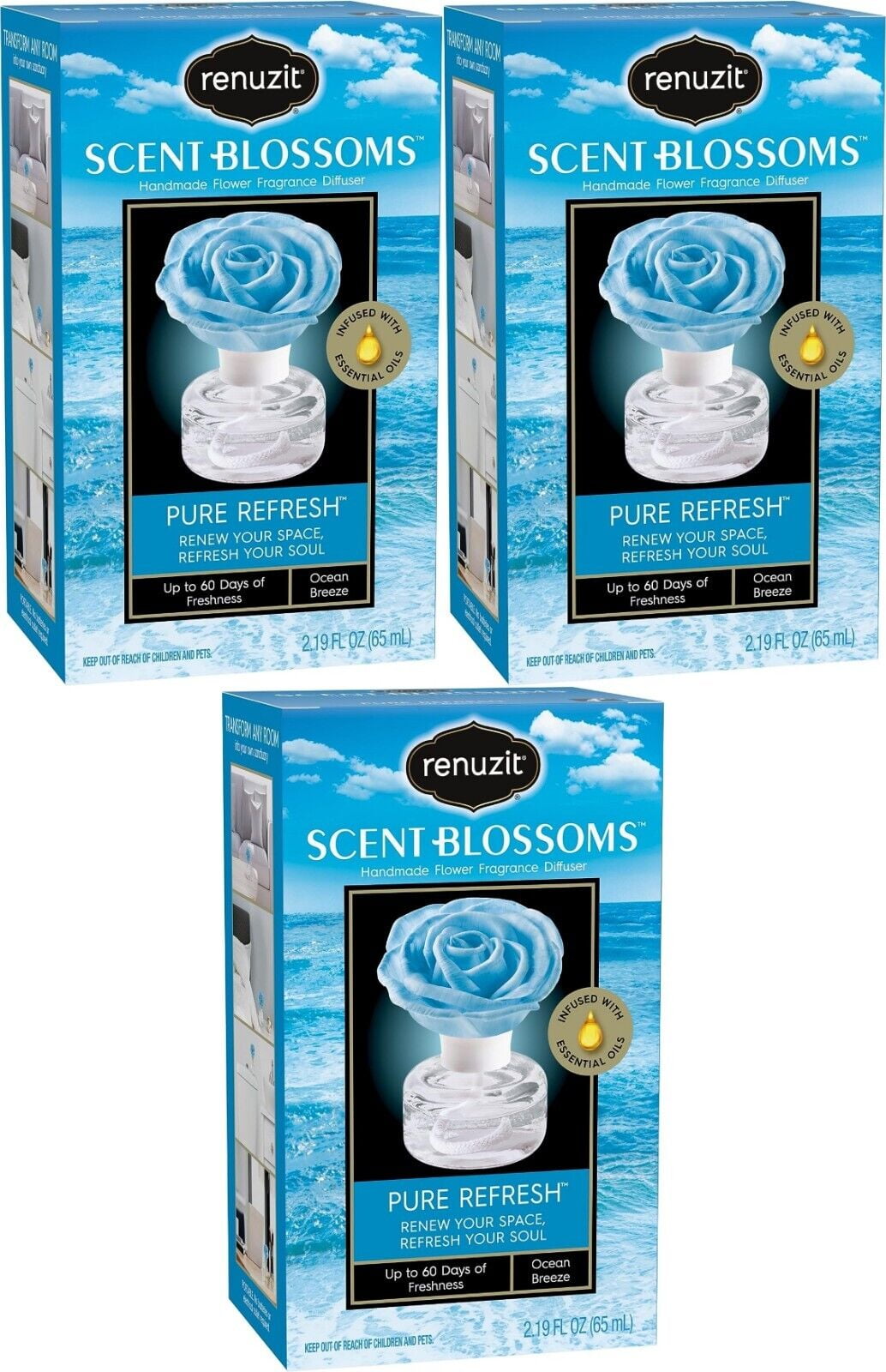 Renuzit Snuggle Linen Escape Scented Oil Diffuser - Handmade Flower, 2 ...