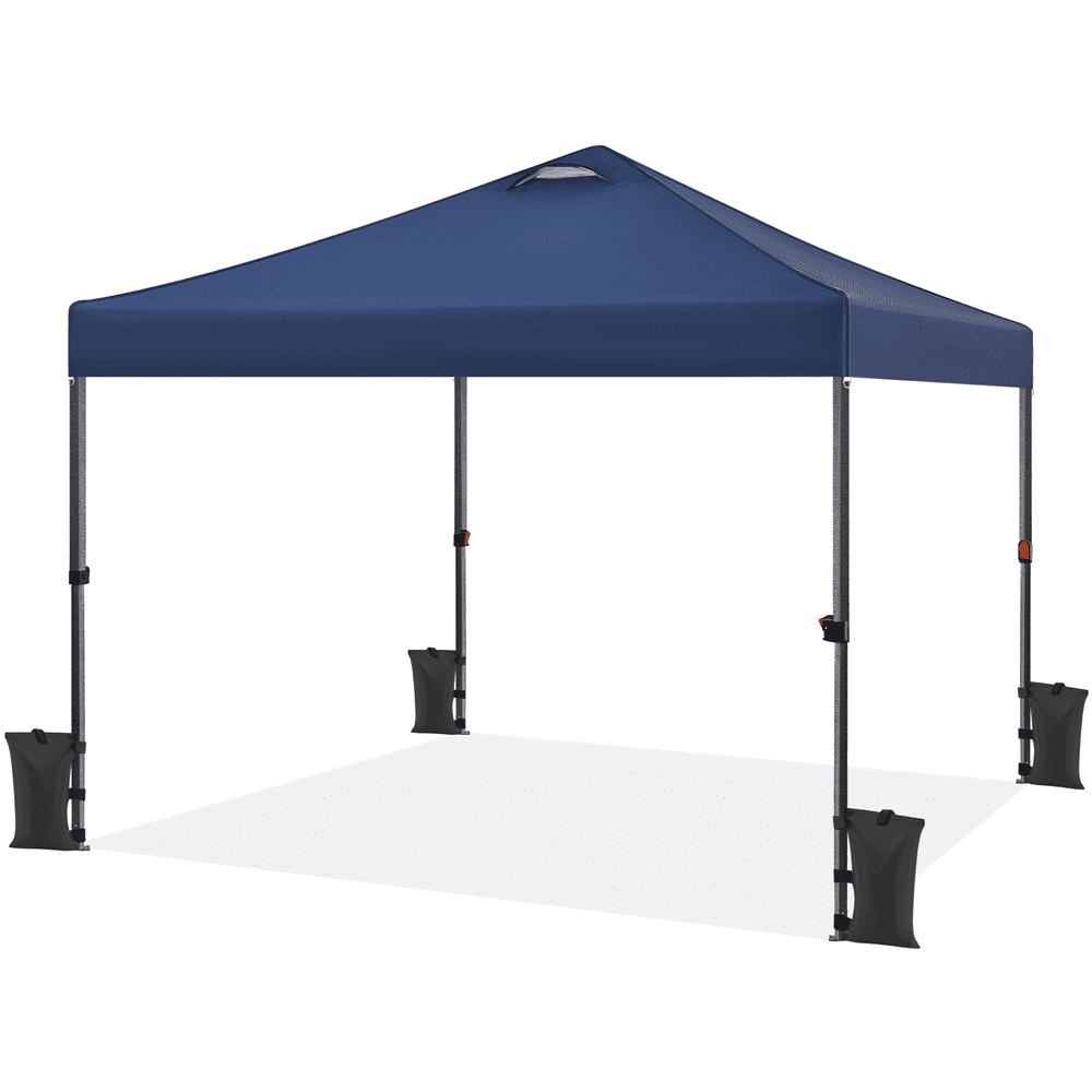 Renwick 10×10ft Height-adjustable Outdoor Pop Up Canopy Tent, Navy Blue ...