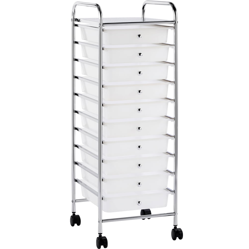 Renwick 10 Drawer Rolling Storage Cart Home Office Organizer Cart with ...