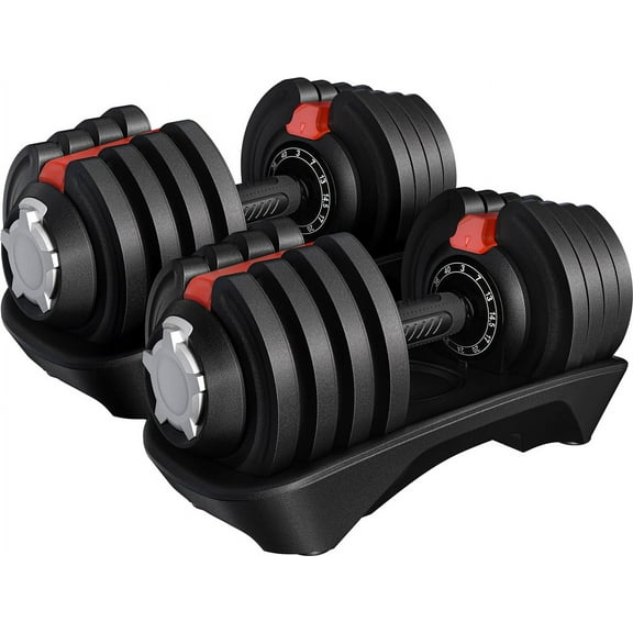 Eisenlink 80lbs Adjustable Dumbbells Pair, Quick-Lock, 5lb Increments ...